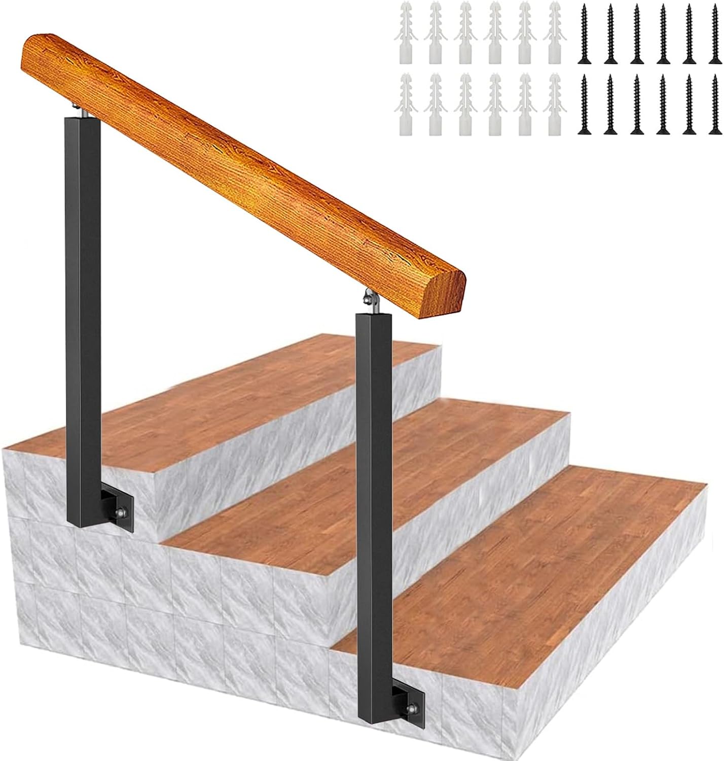 Wrought Iron Handrails - Stair Railing for Outdoor Steps Side Walls ...