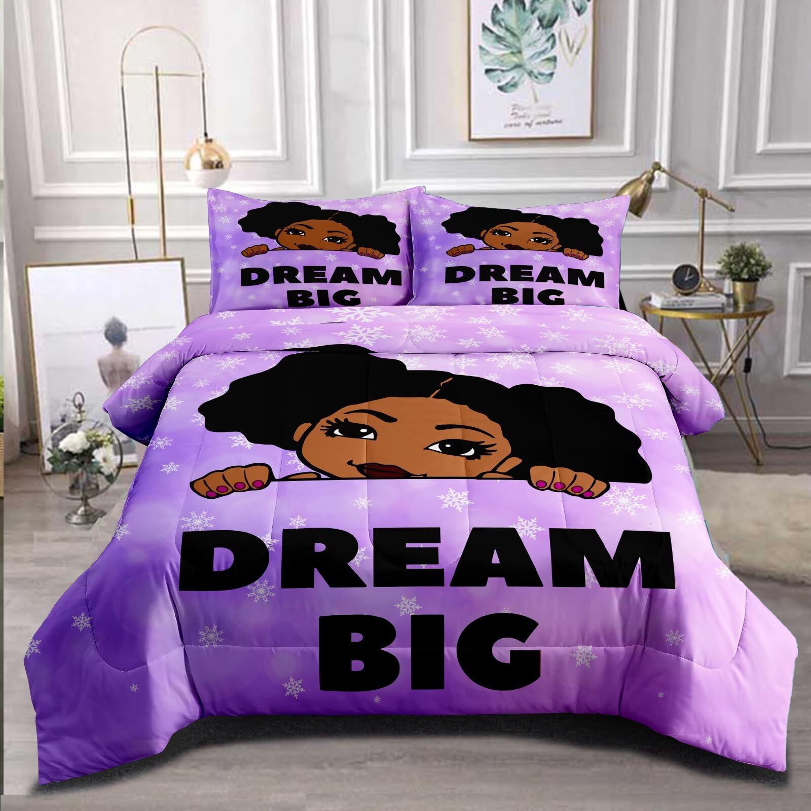Amazon.com: African American Black Girl Comforter Sets Twin, Black Girl ...
