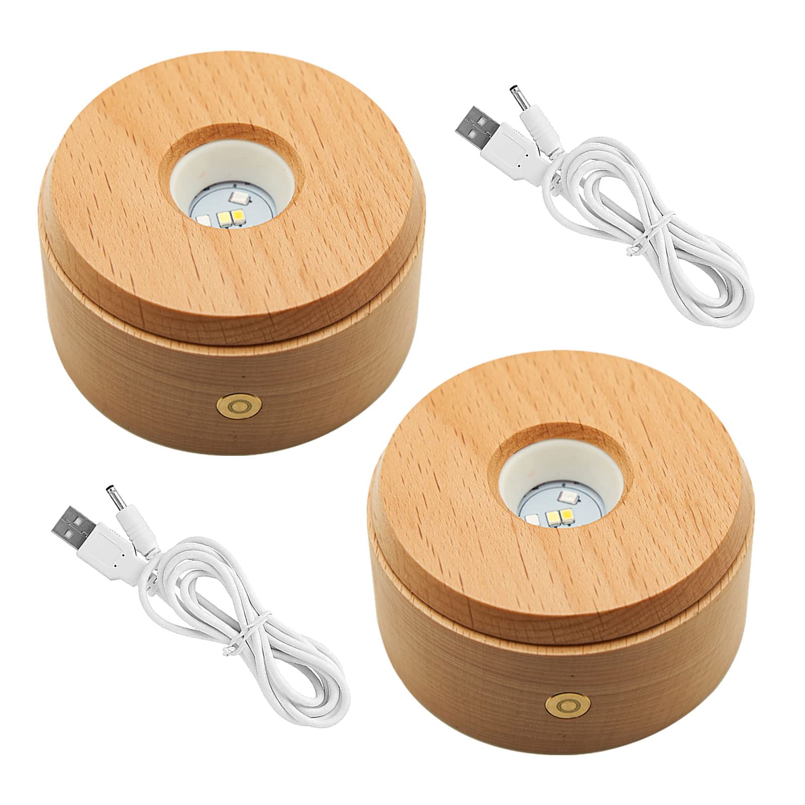 Amazon.com: Aepiraza Round Wooden Led Lights Display Base, Rotating ...