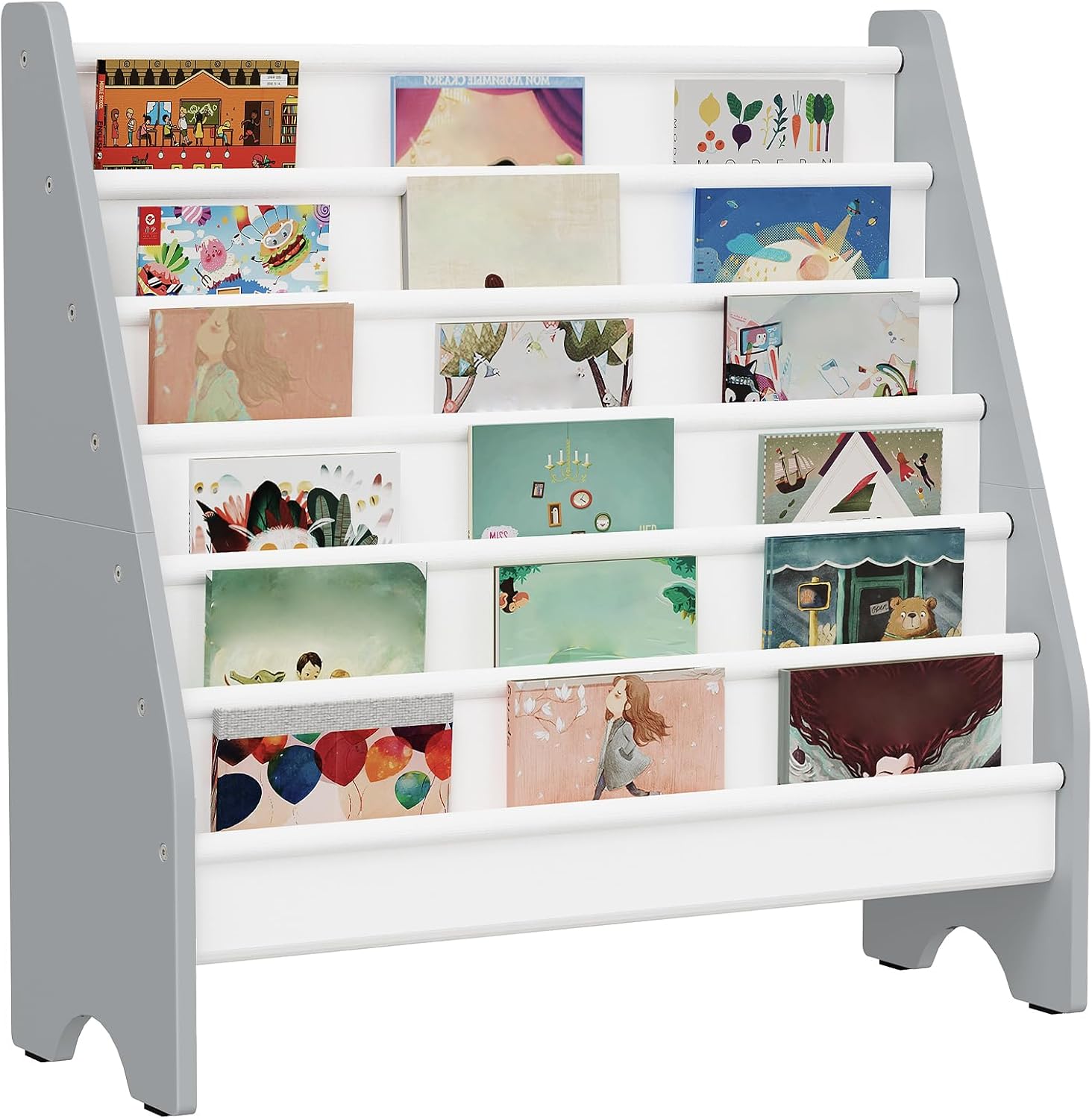 Amazon.com: CHOEZON 6-Tier Kids Bookshelf, Kids Sling Bookcase ...