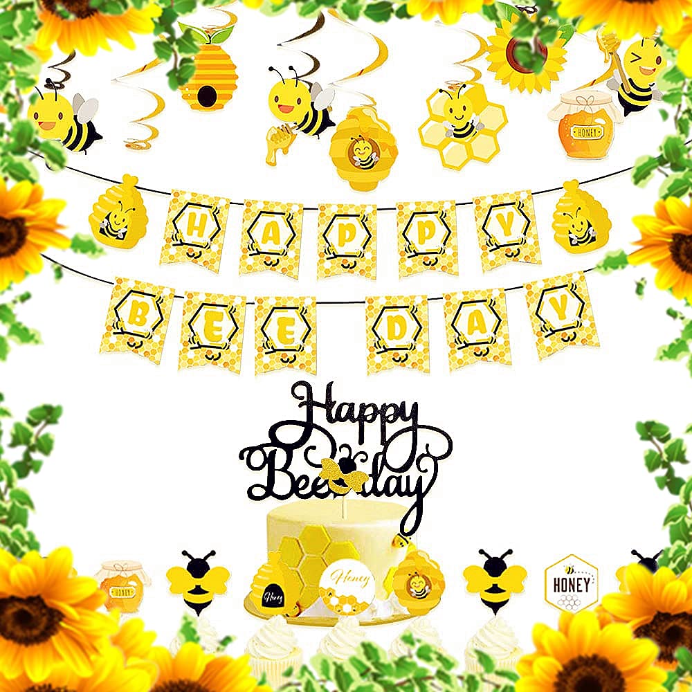 Buy JeVenis 20 PCS Happy Bee Day Decoration, Bumble Honey Bee Day ...