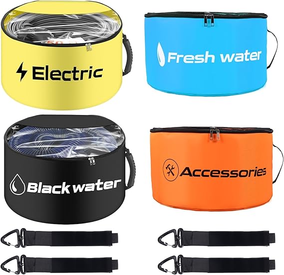 Kuanght RV Hose Storage Bag, 4Pcs Waterproof RV Hose Organizer Bag with ...