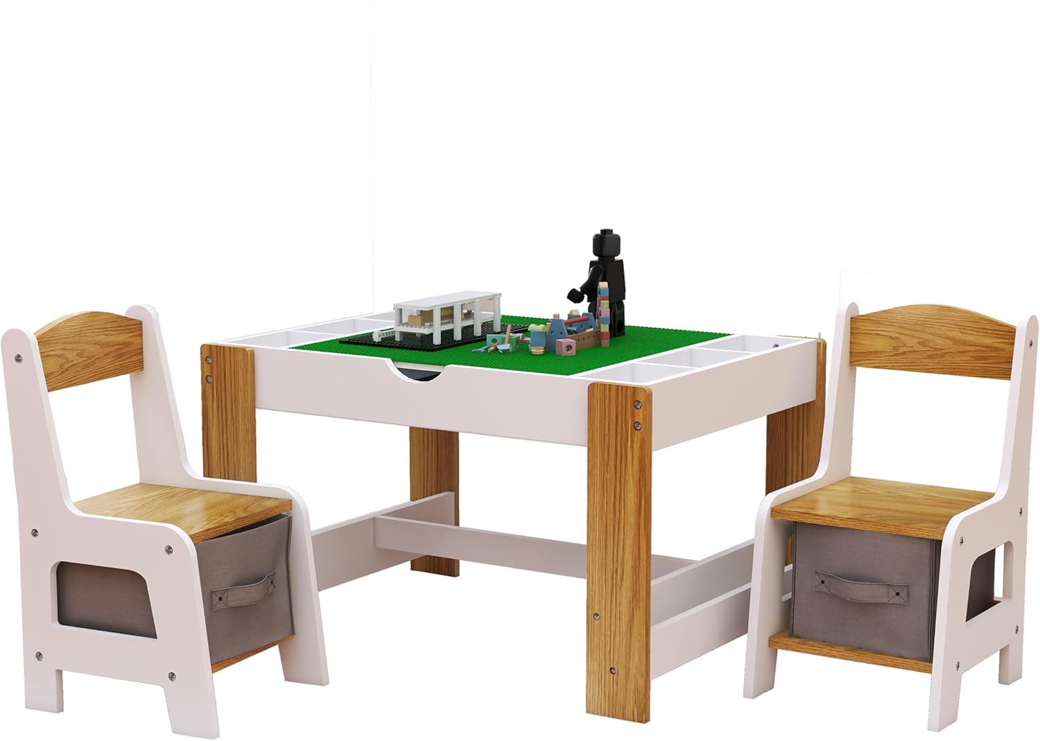 Amazon.com: Veemuaro 2 in 1 Kids Play Table and 2 Chair Set, Detachable ...