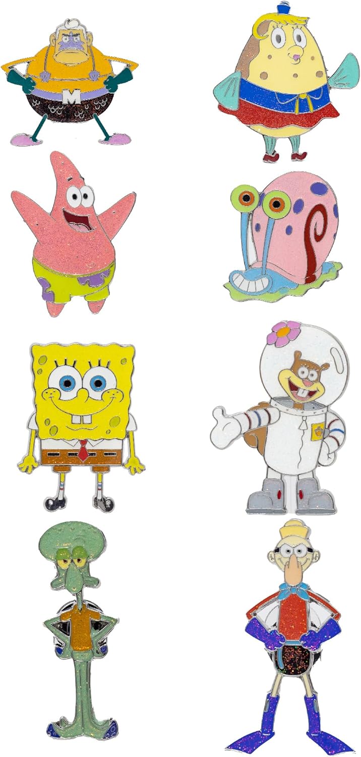 Amazon.com: SpongeBob SquarePants Blind Box Glitter Enamel Pin Series ...