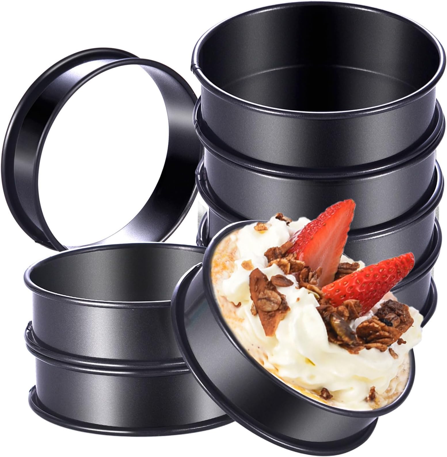 Amazon.com: Wrenbury Crumpet Rings Nonstick 3.5 inch - English Muffin ...