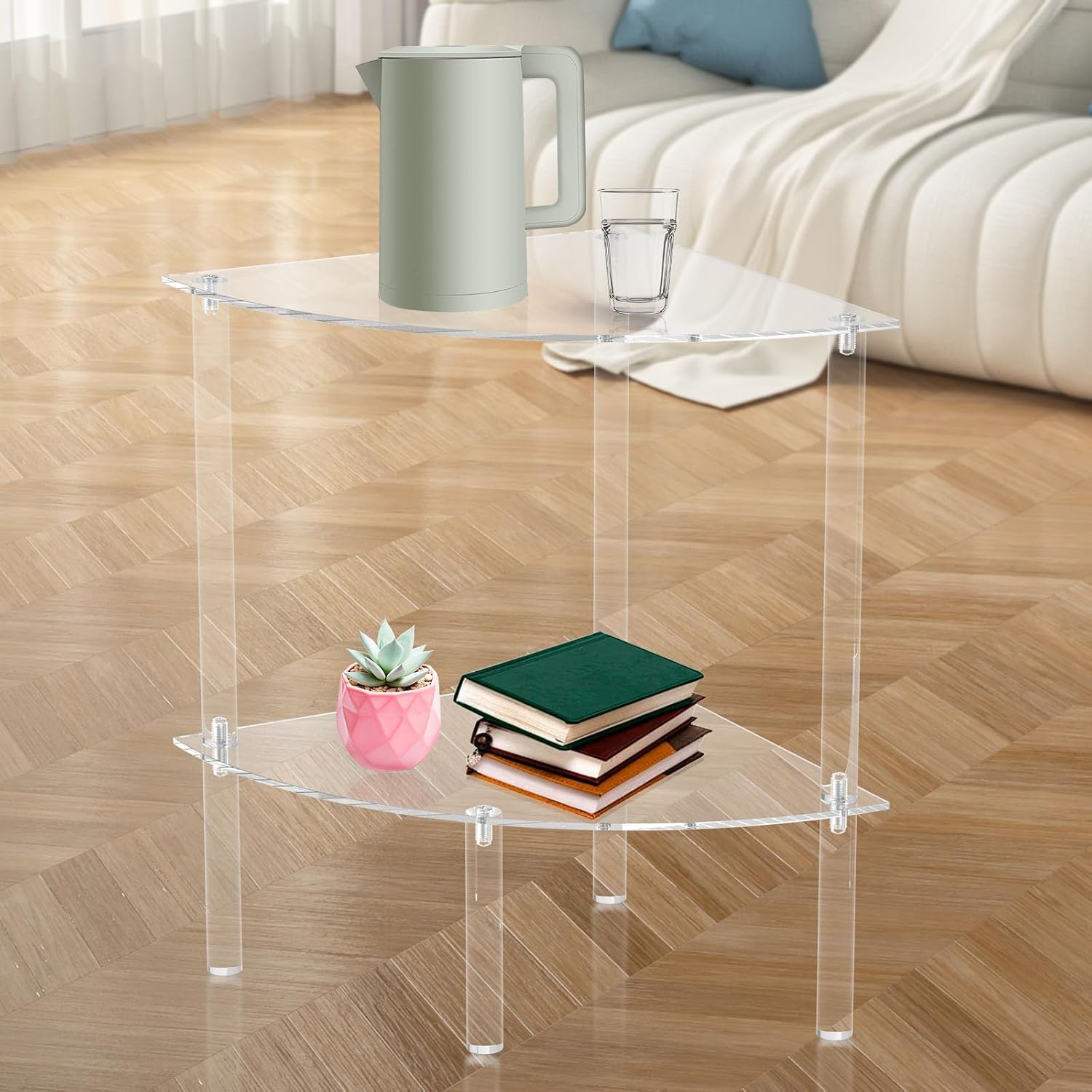Amazon.com: Acrylic Narrow Side Table, Acrylic Corner Table, Small End ...