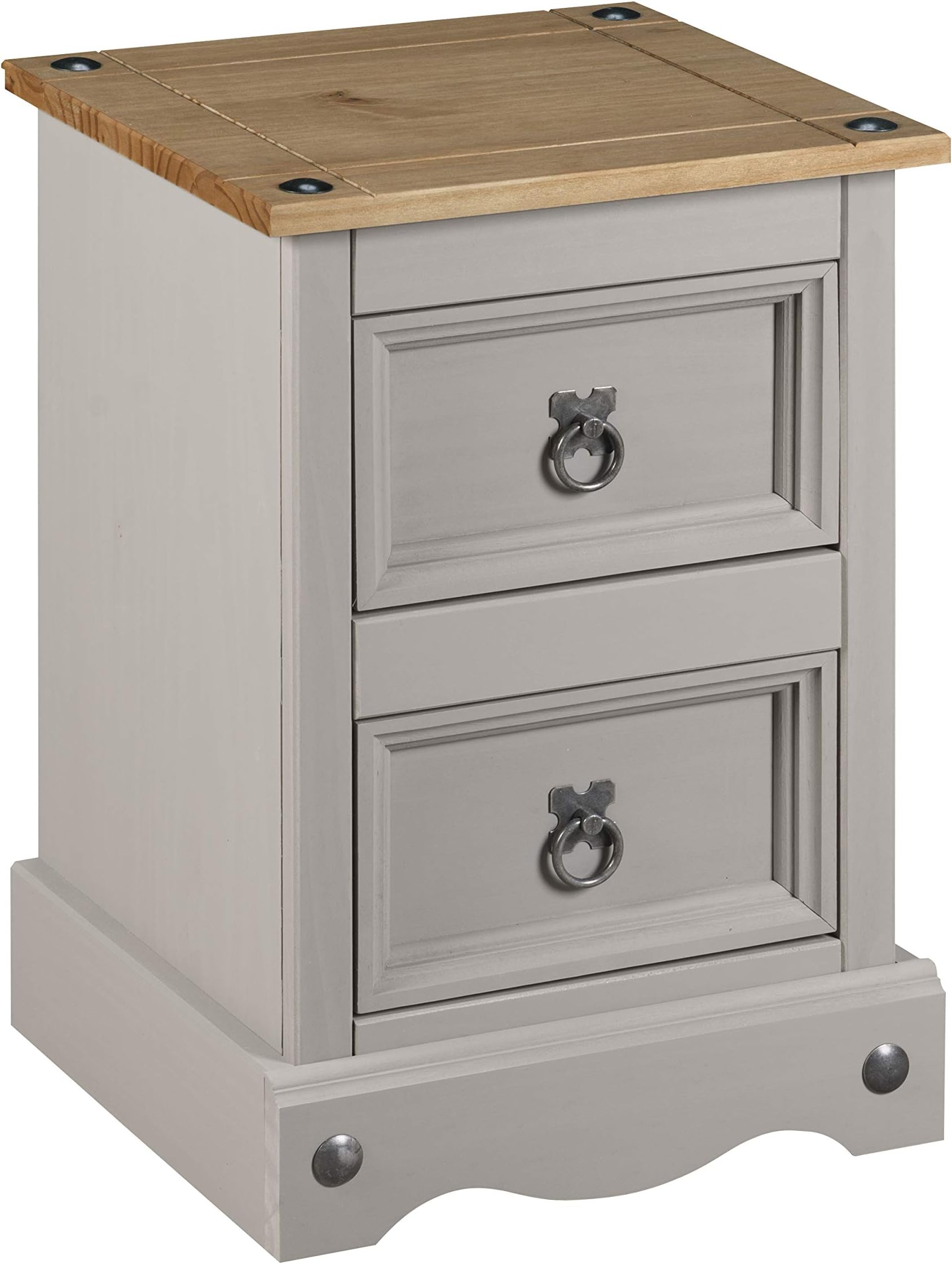 Corona Grey Wax 3 Drawer Bedside Table - Mexican Pine : Amazon.co.uk ...