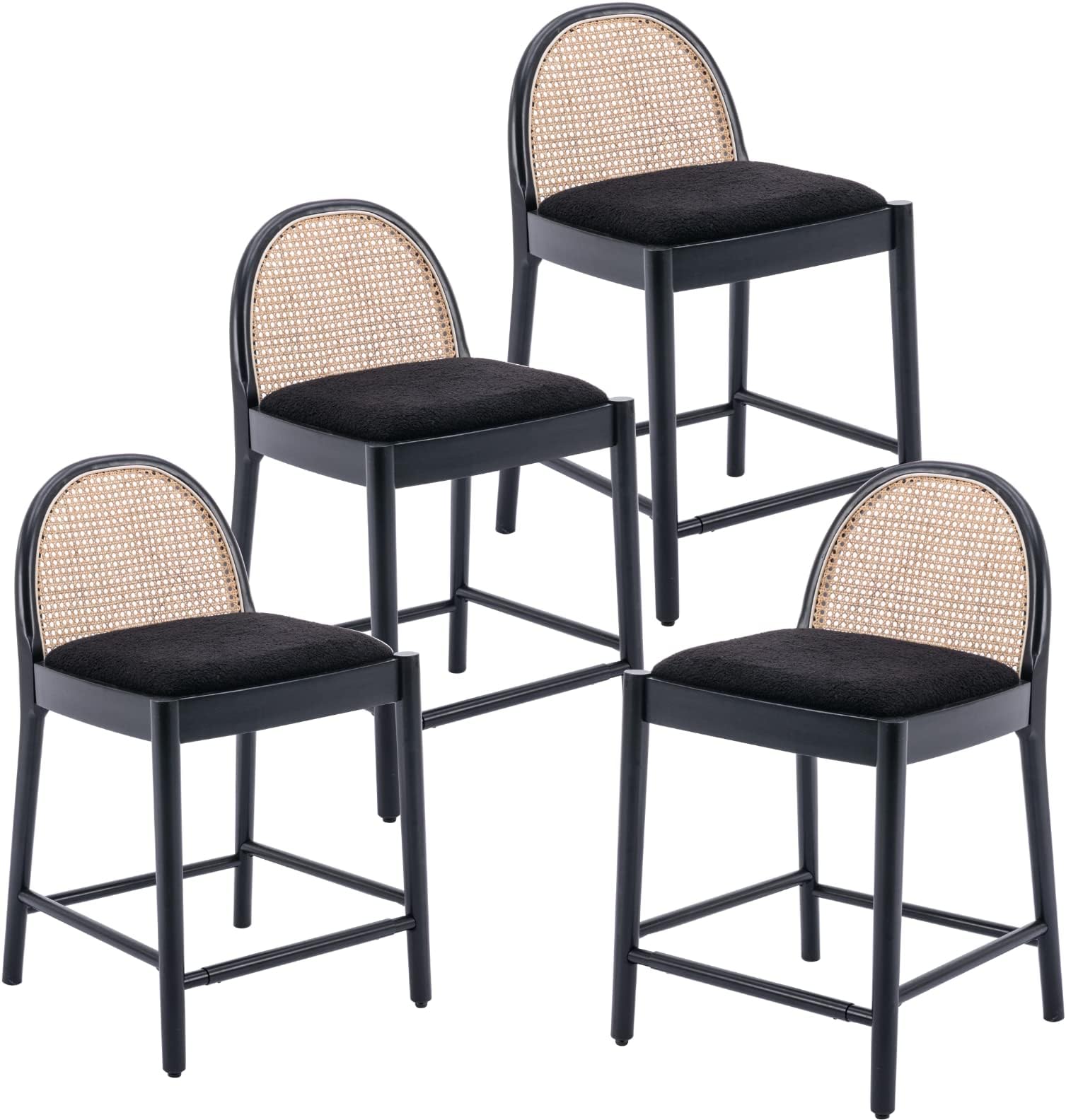 Amazon.com: HEAH-YO Modern Bar Stools Set of 4, 26 Inches Counter ...