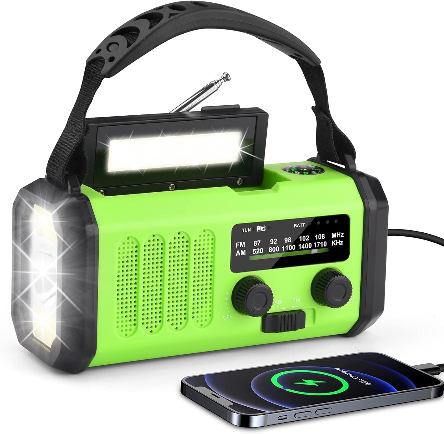 20,000 mAh Solar Radio, Portable Crank Radio AM/FM Emergency Radio with ...