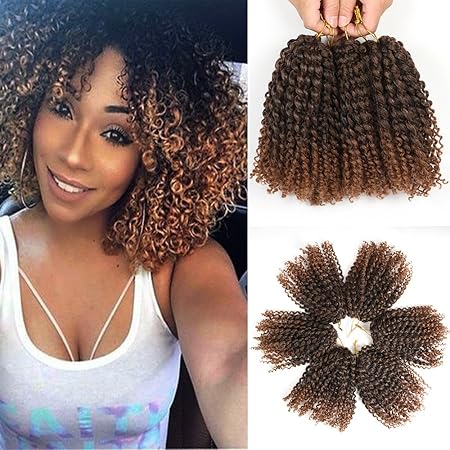 Amazon.com : Kinky Curl 12 Inch Afro Kinky Twist Hair Soft Synthetic ...