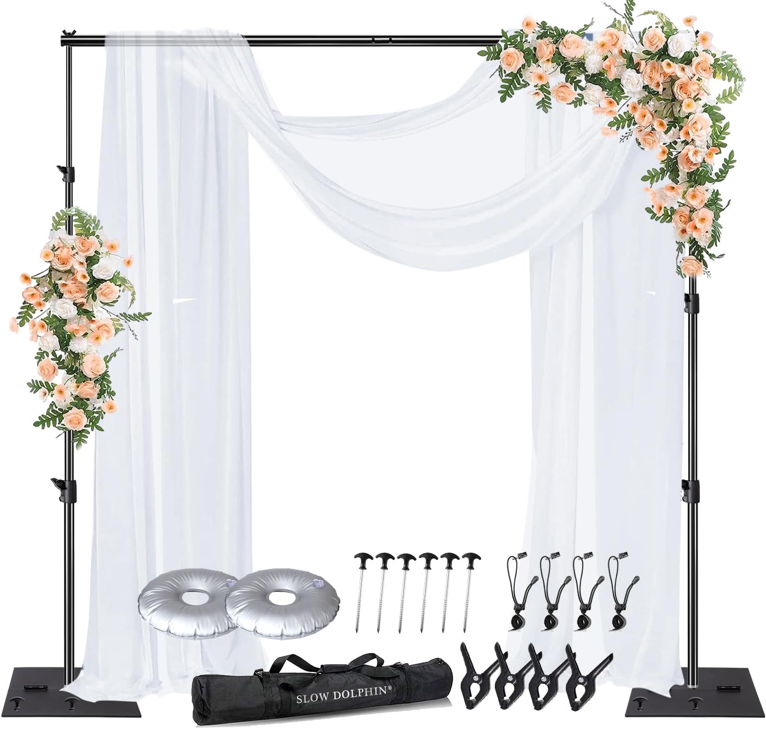 Amazon.com : SLOW DOLPHIN Pipe and Drape Photography Backdrop Stand Kit ...