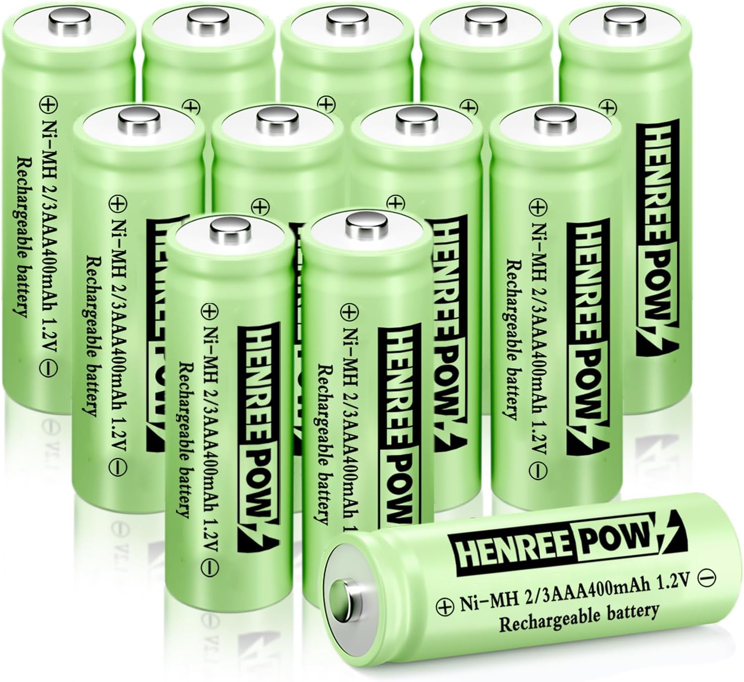 Amazon.com: Henreepow Ni-MH 2/3AAA 1.2v 400mAh Rechargeable Batteries ...