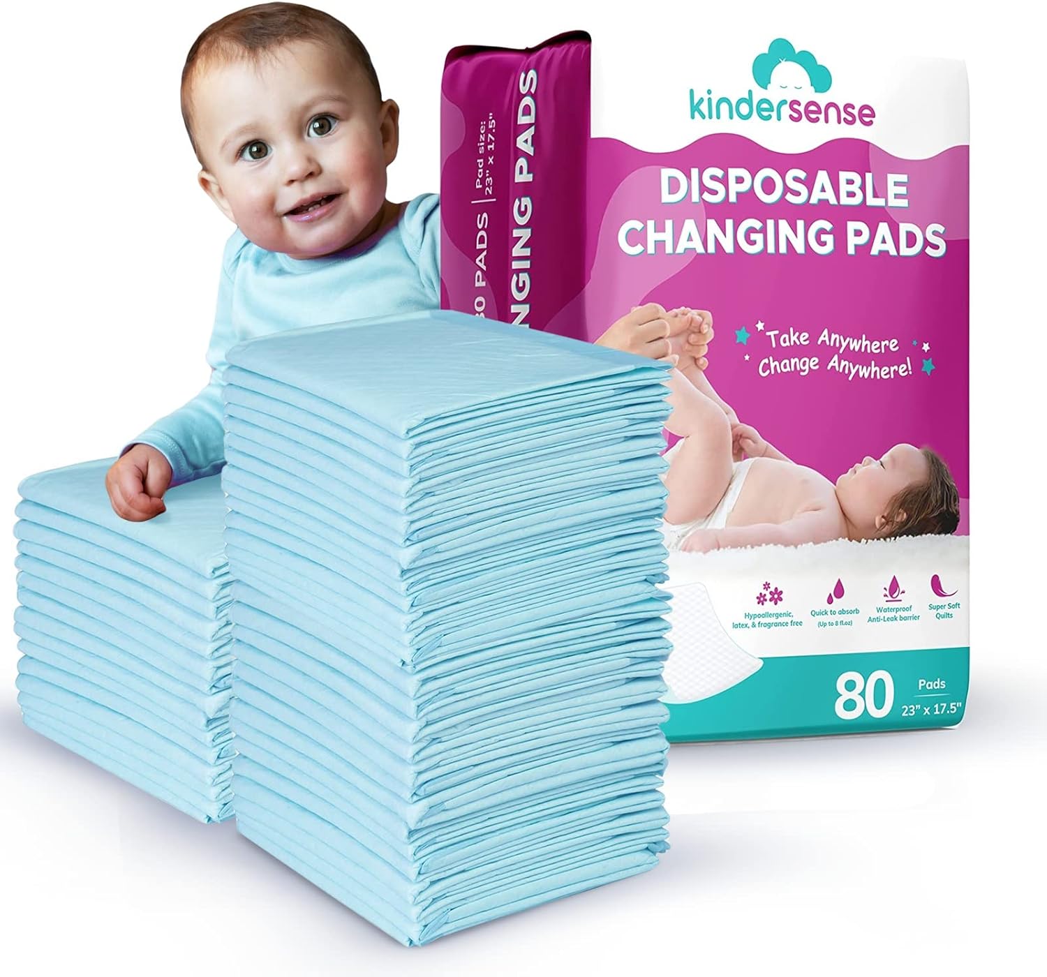 Amazon.com: KinderSense - Disposable Changing Underpads for Baby Diaper ...