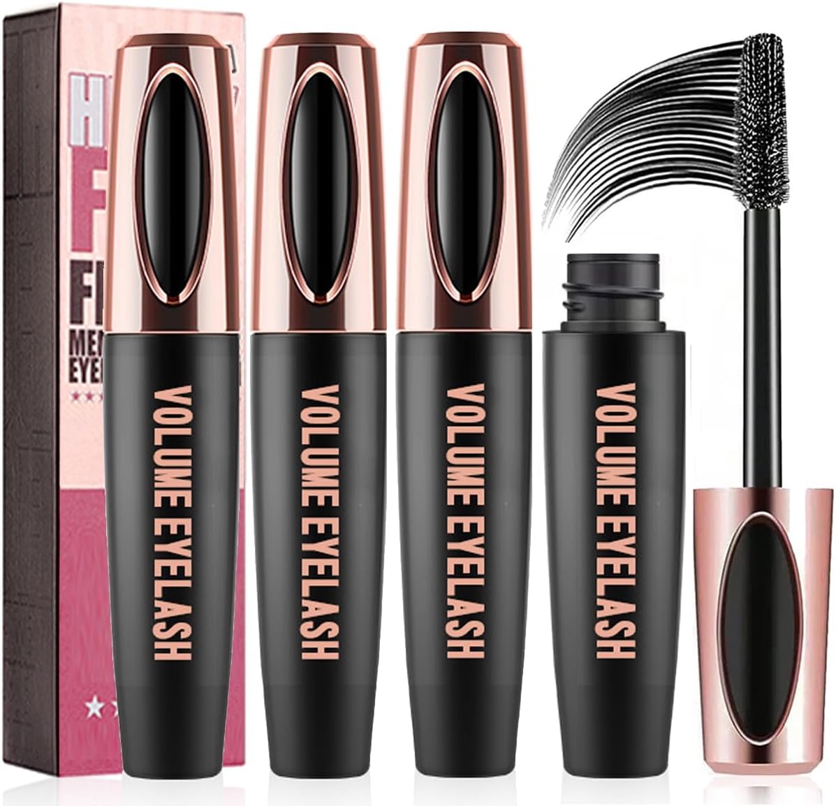 Amazon.com : 3 PCS 4D Silk Fiber Lash Mascara Waterproof Mascara ...