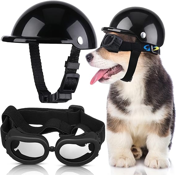 Amazon.com : Frienda Dog Helmet and Goggles, UV Protection Doggy ...