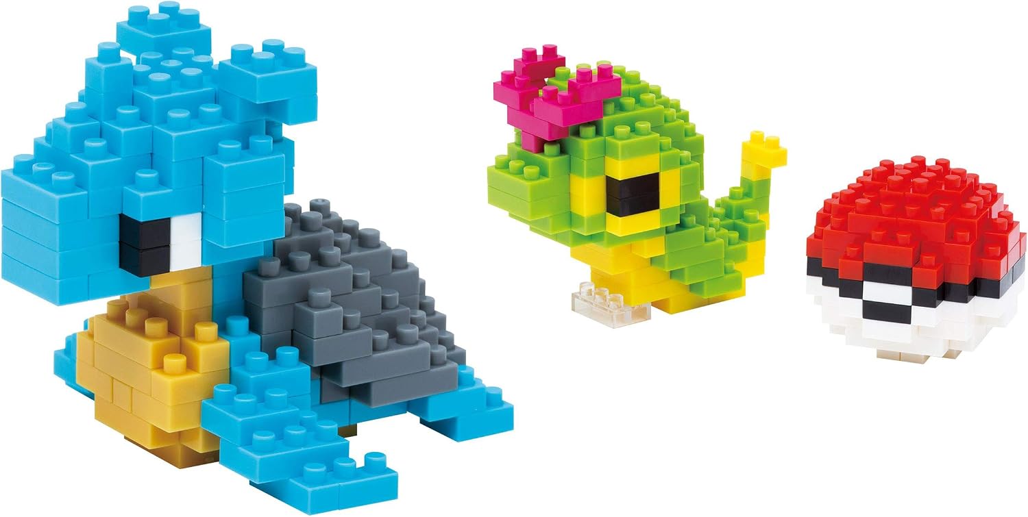 nanoblock - 2 Set Bundle - Laplace and Caterpie with Poke Ball ...
