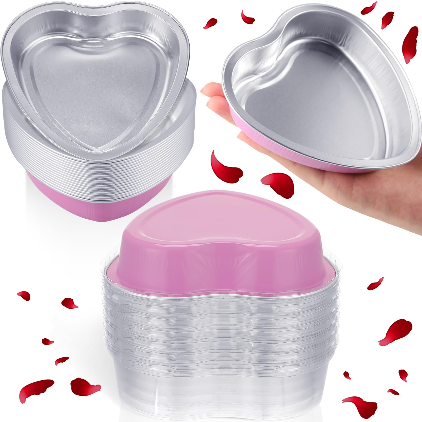 Amazon.com: Fainne 40 Sets Valentine's Day 5" Aluminum Foil Heart ...