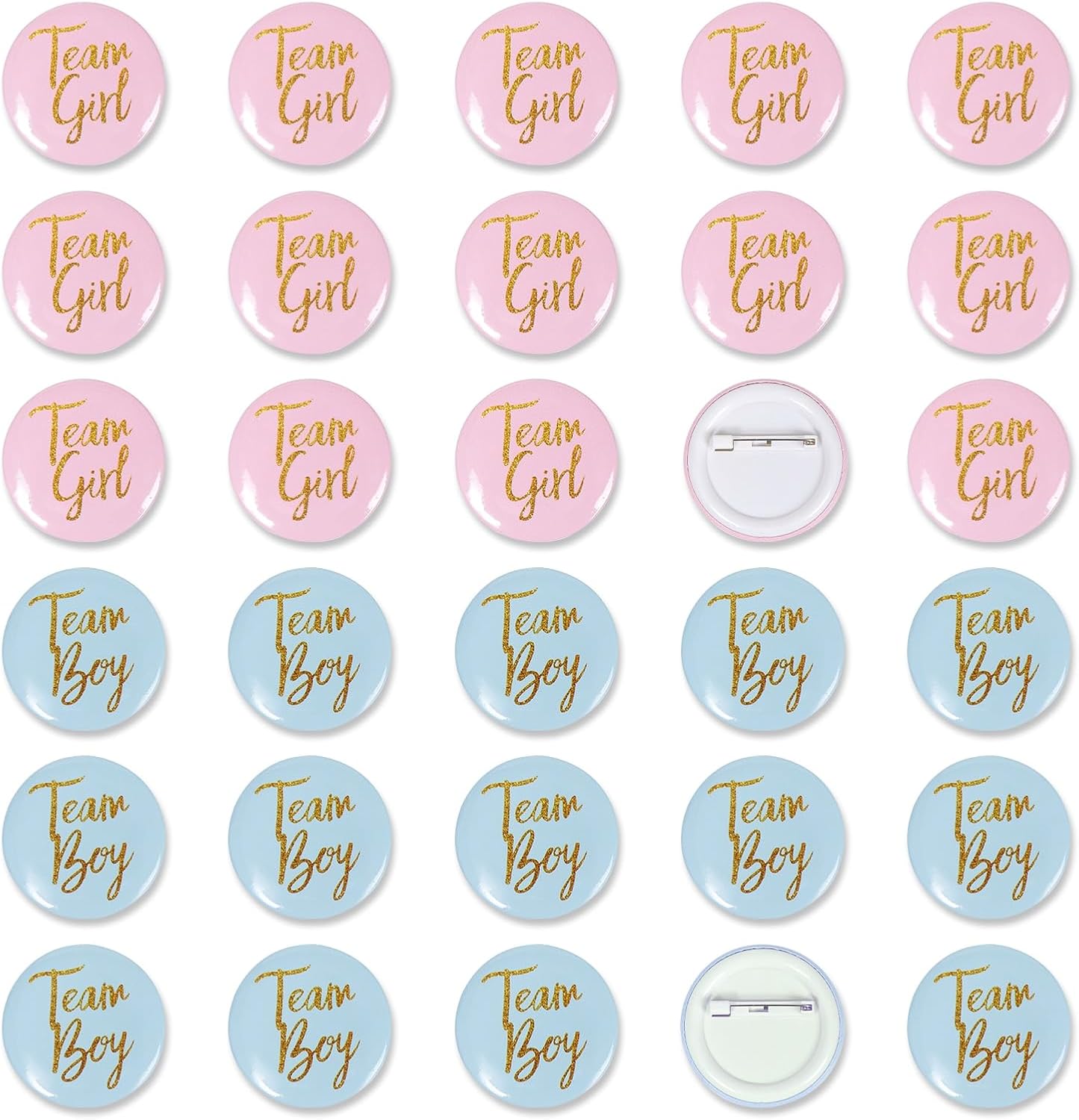 Amazon.com: Gender Reveal Button Pins 30 Pcs, Team Boy Girl Button Pins ...