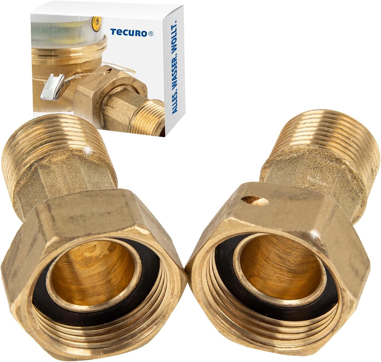 Tecuro Water Meter Fitting 3/4 Inch Union Nut x 1/2 Inch Male Thread (1 ...