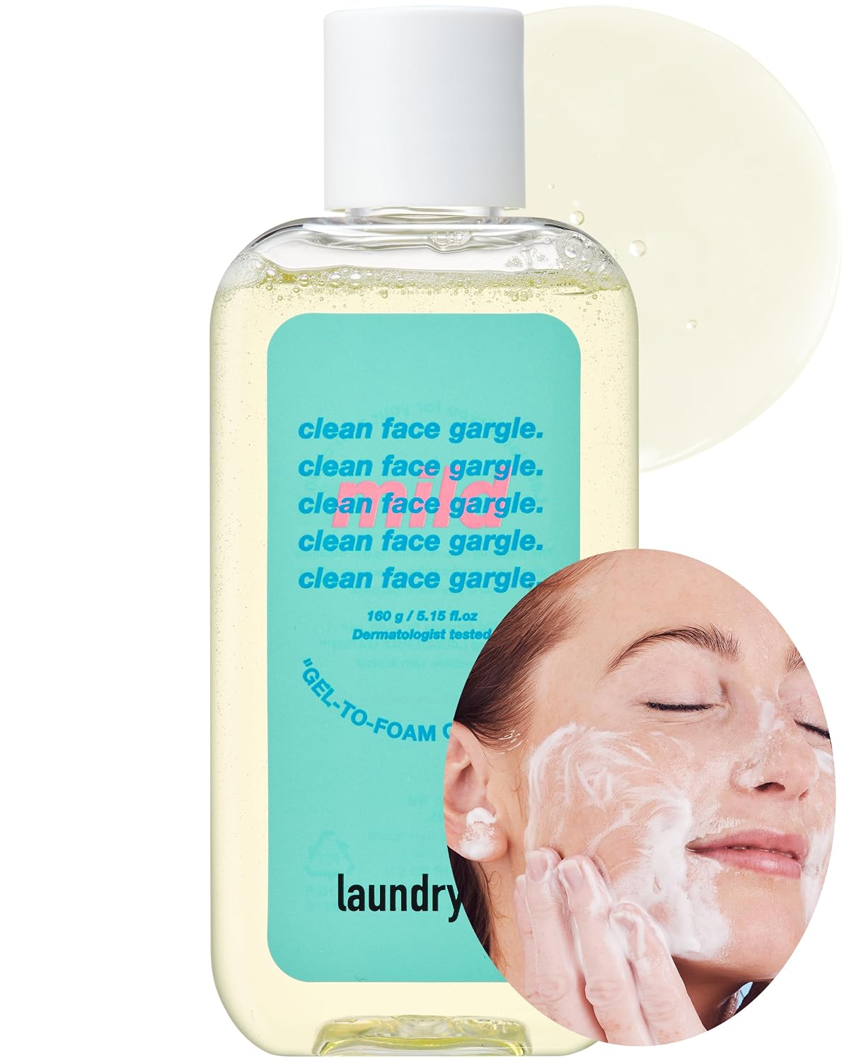 Amazon.com: LAUNDRYOU Clean Face Gargle Gel-to-Foam Cleanser Mild ...