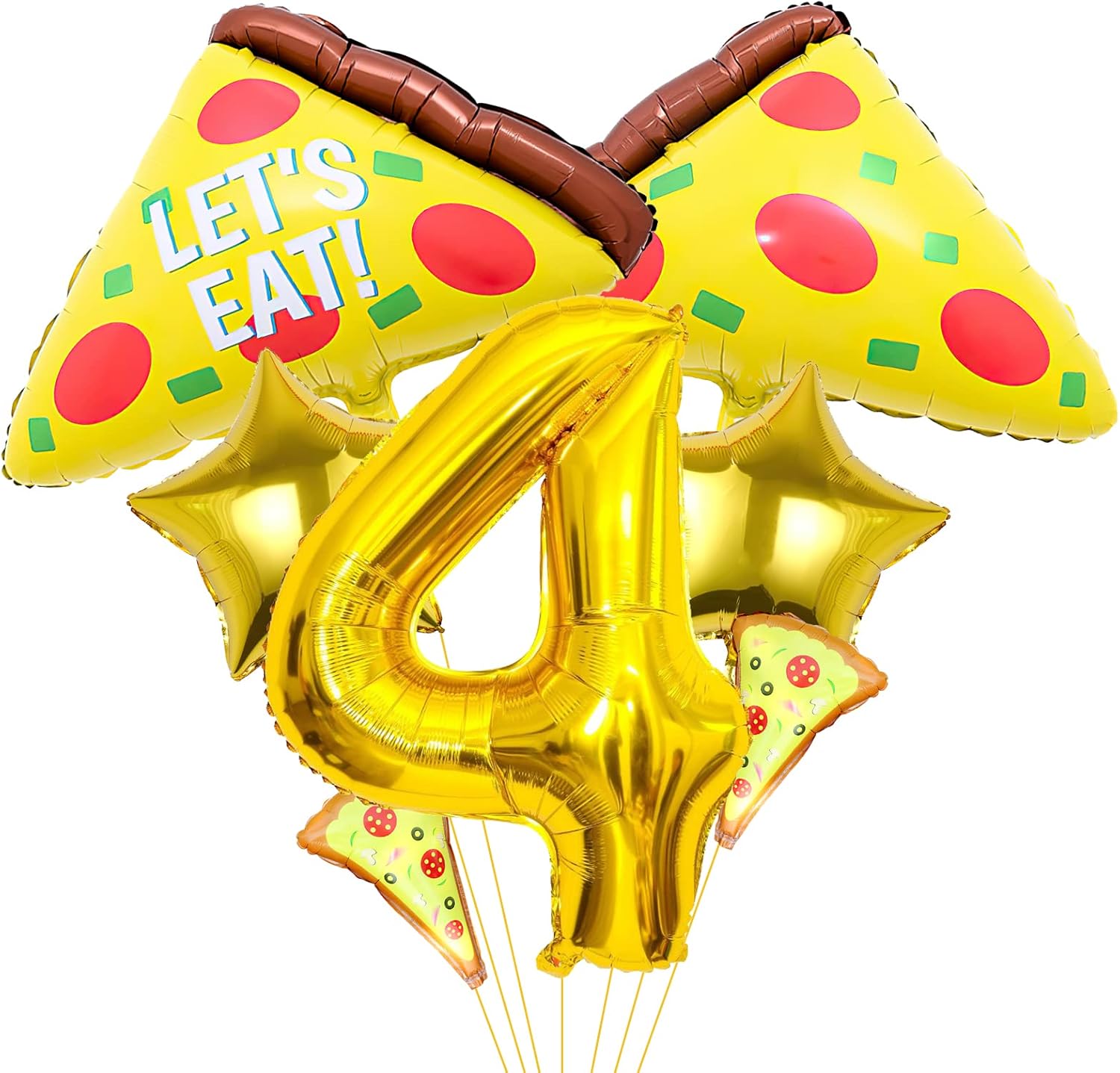 Amazon.com: 7pcs Pizza Balloons, Pizza Birthday Number Mylar Foil ...