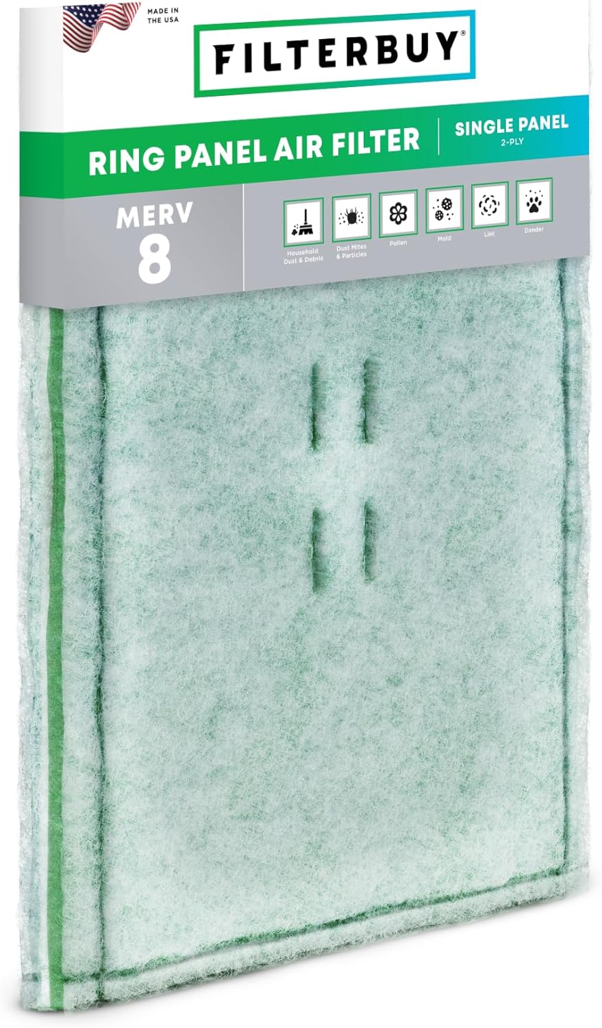 Filterbuy 16x25 Ring Panel Air Filter, 2-Ply MERV 8 HVAC AC Furnace ...