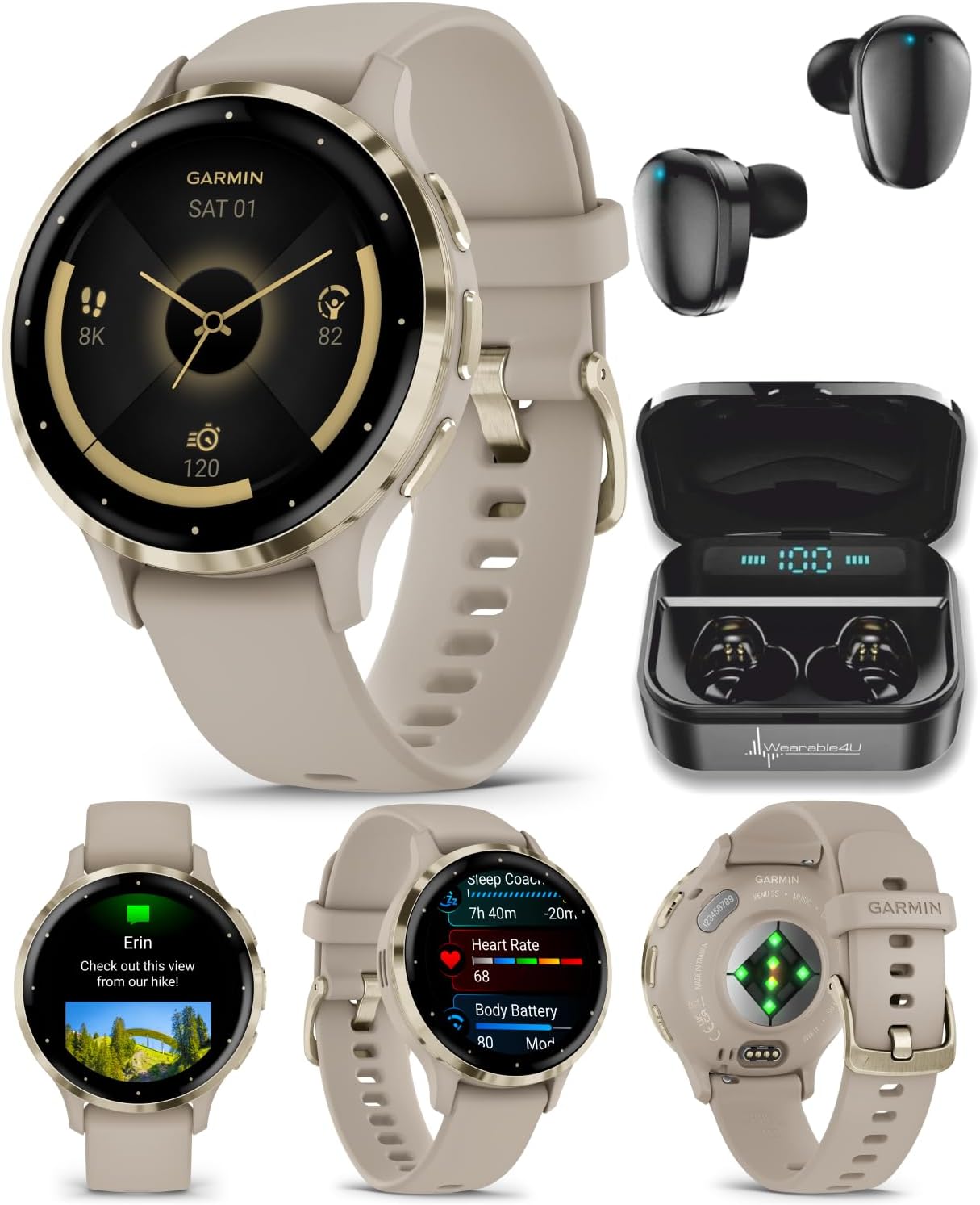Amazon.com: Wearable4U - Garmin Venu 3S GPS Smartwatch AMOLED Display ...