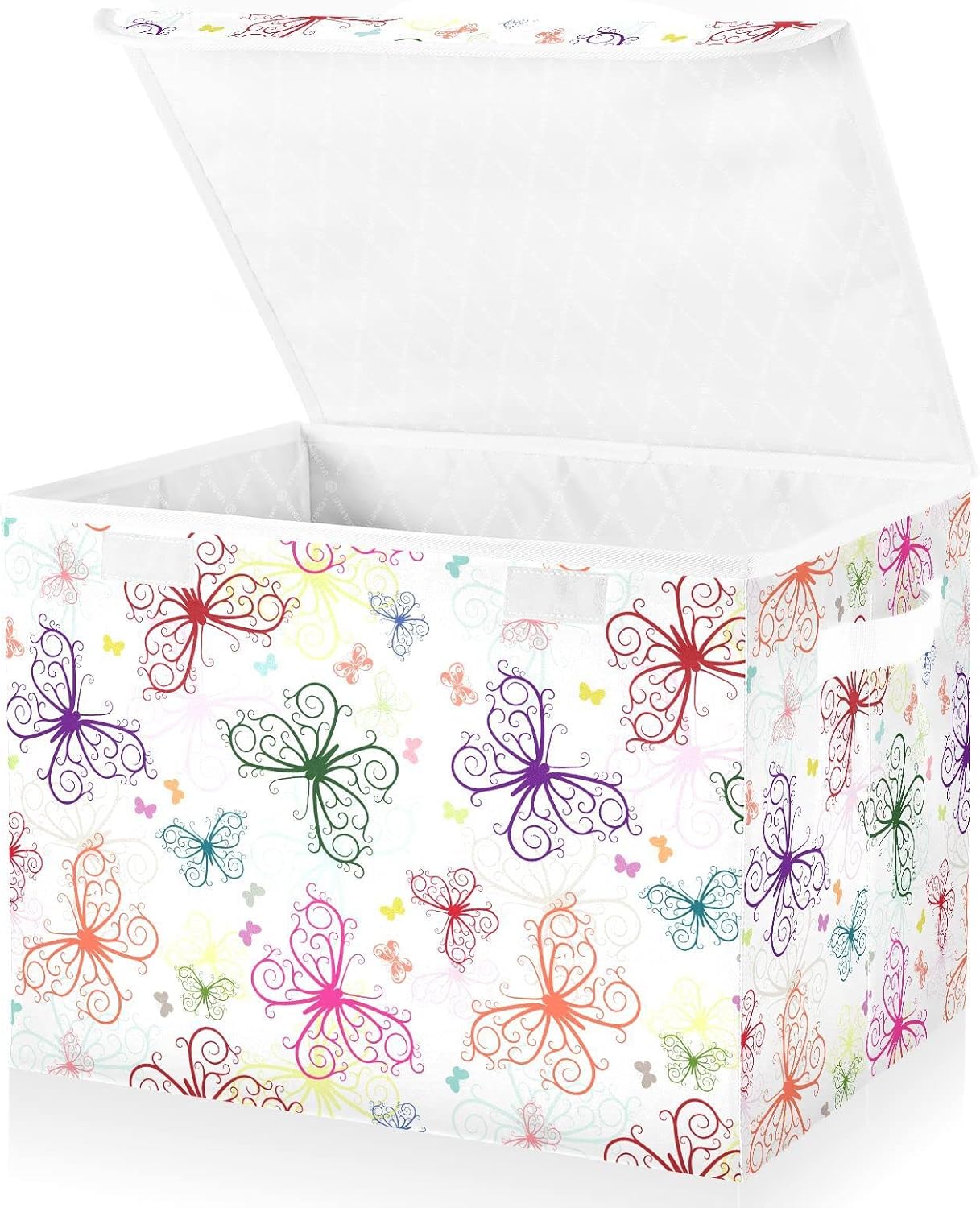 Amazon.com - senya Large Storage Bins with Linen Colorful Butterfly ...
