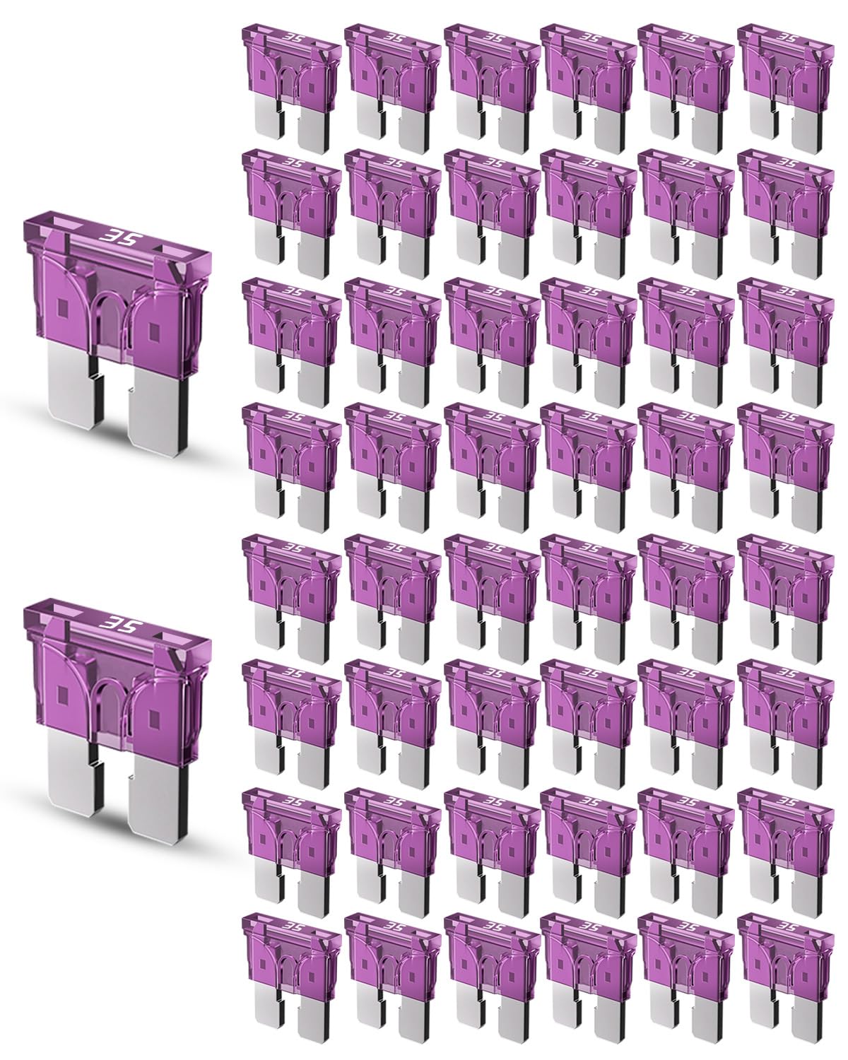 Snapklik.com : Riseuvo 50pcs 35A Standard Car Fuses - 35 AMP Automotive ...