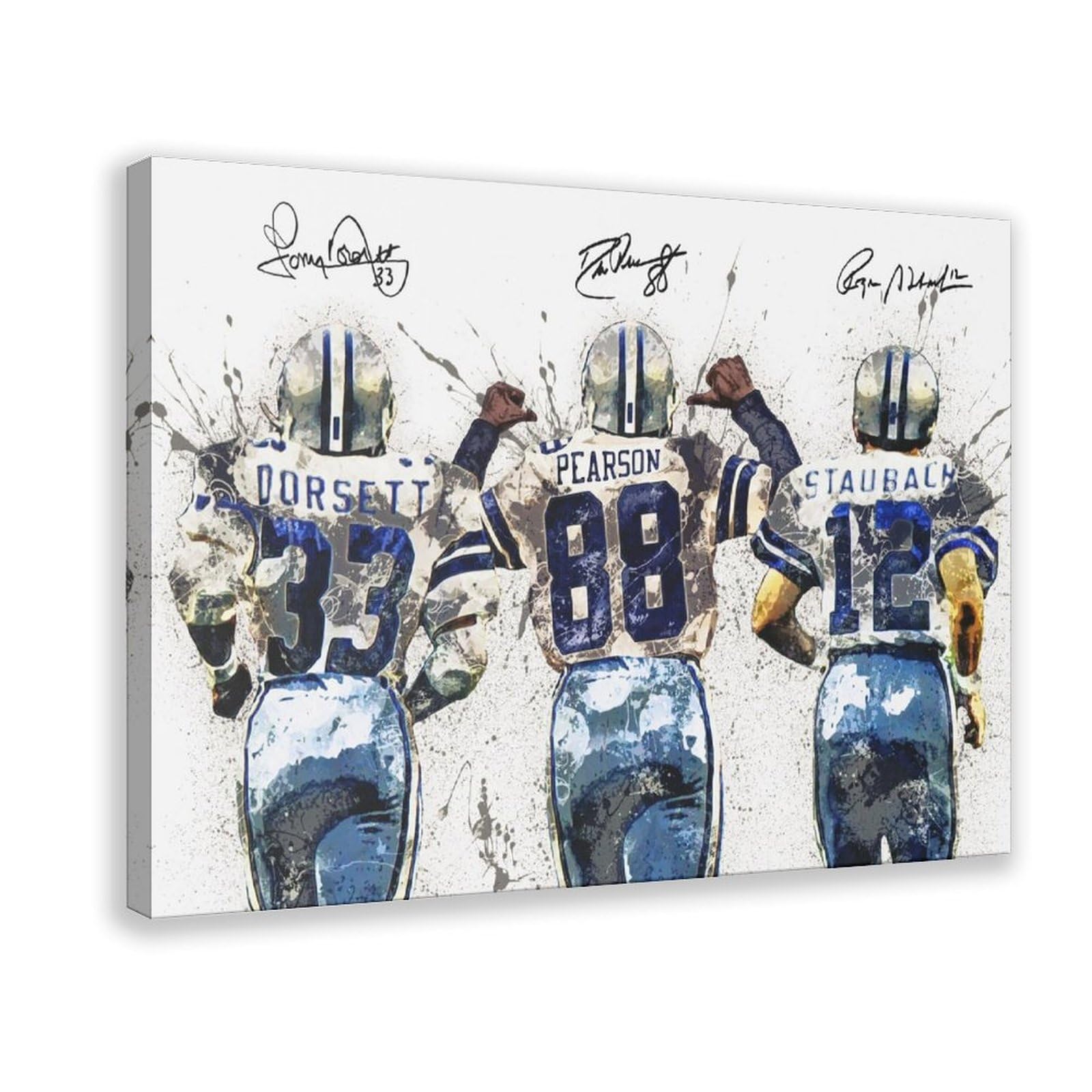 Amazon.com: yjbsdb Roger Staubach Drew Pearson Tony Dorsett Canvas ...