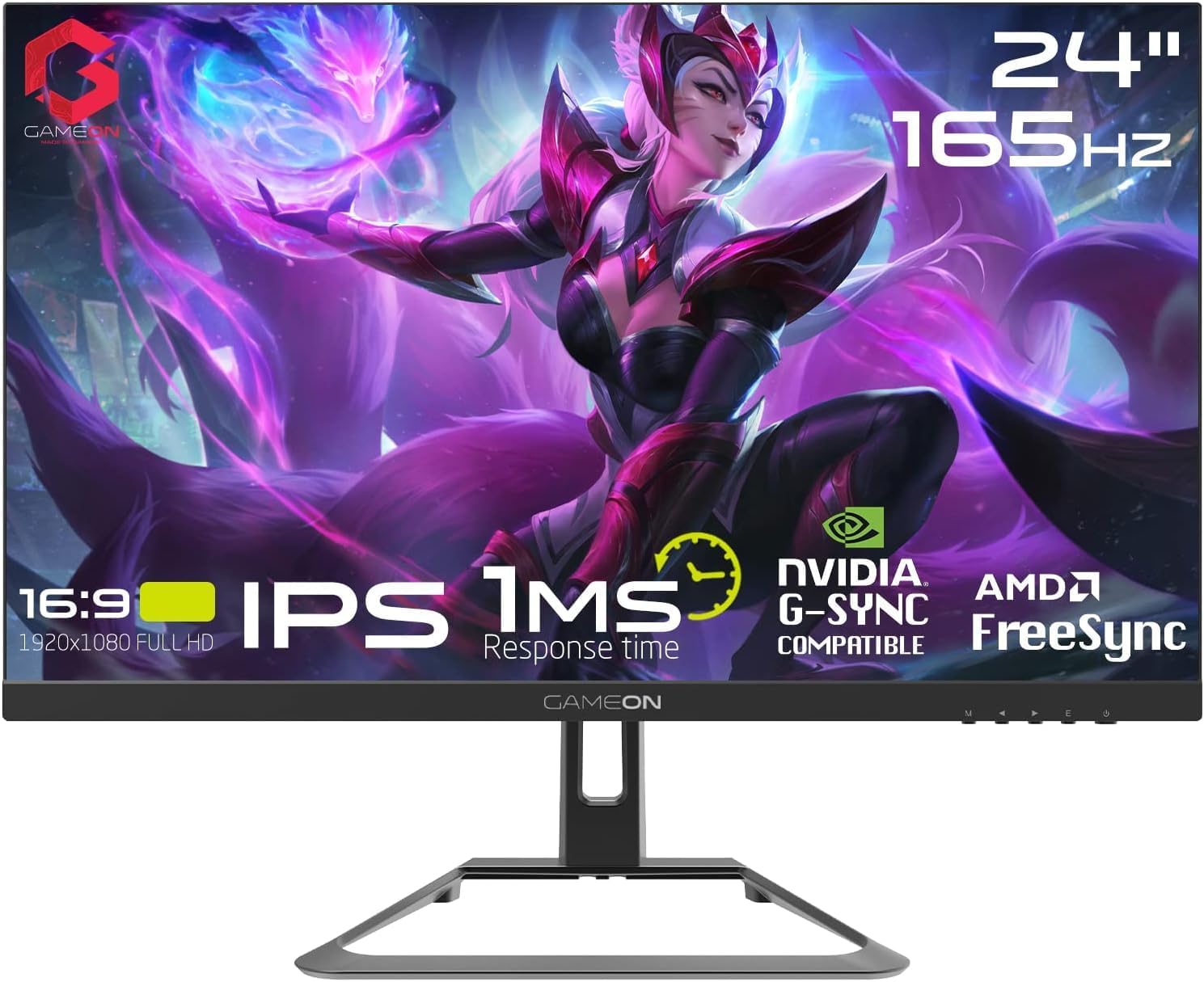Gameon GOE24FHD165 24" Fhd, 165Hz, 1ms (1920X1080) Flat IPS Gaming Monitor Gsync & Free Sync ...