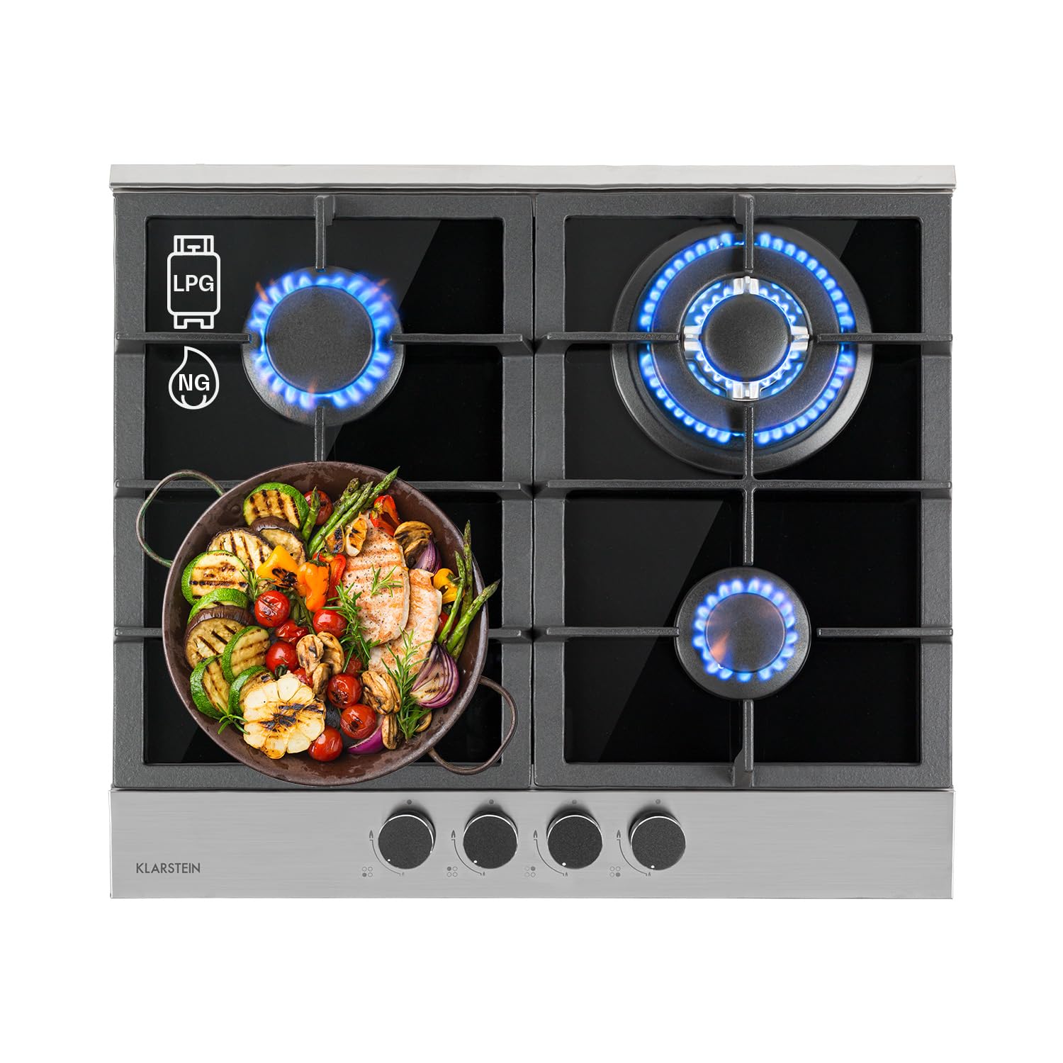 Buy Klarstein Cooker, 4 Burners Hob, 8.0 kW Built In Four Ring Electric ...