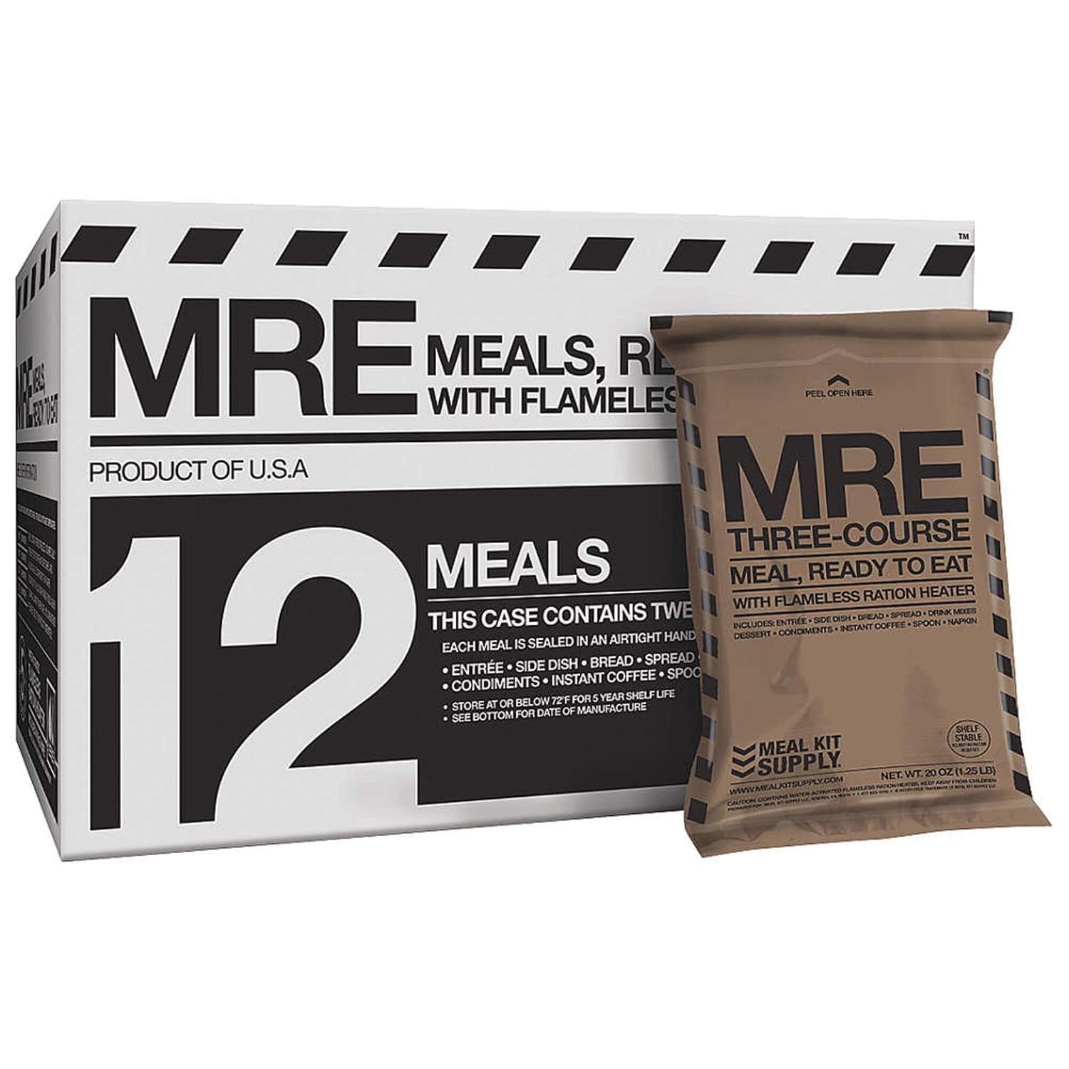 Amazon.com: MEAL KIT SUPPLY Emergency Food Ration Packet, 140 oz, PK12 ...