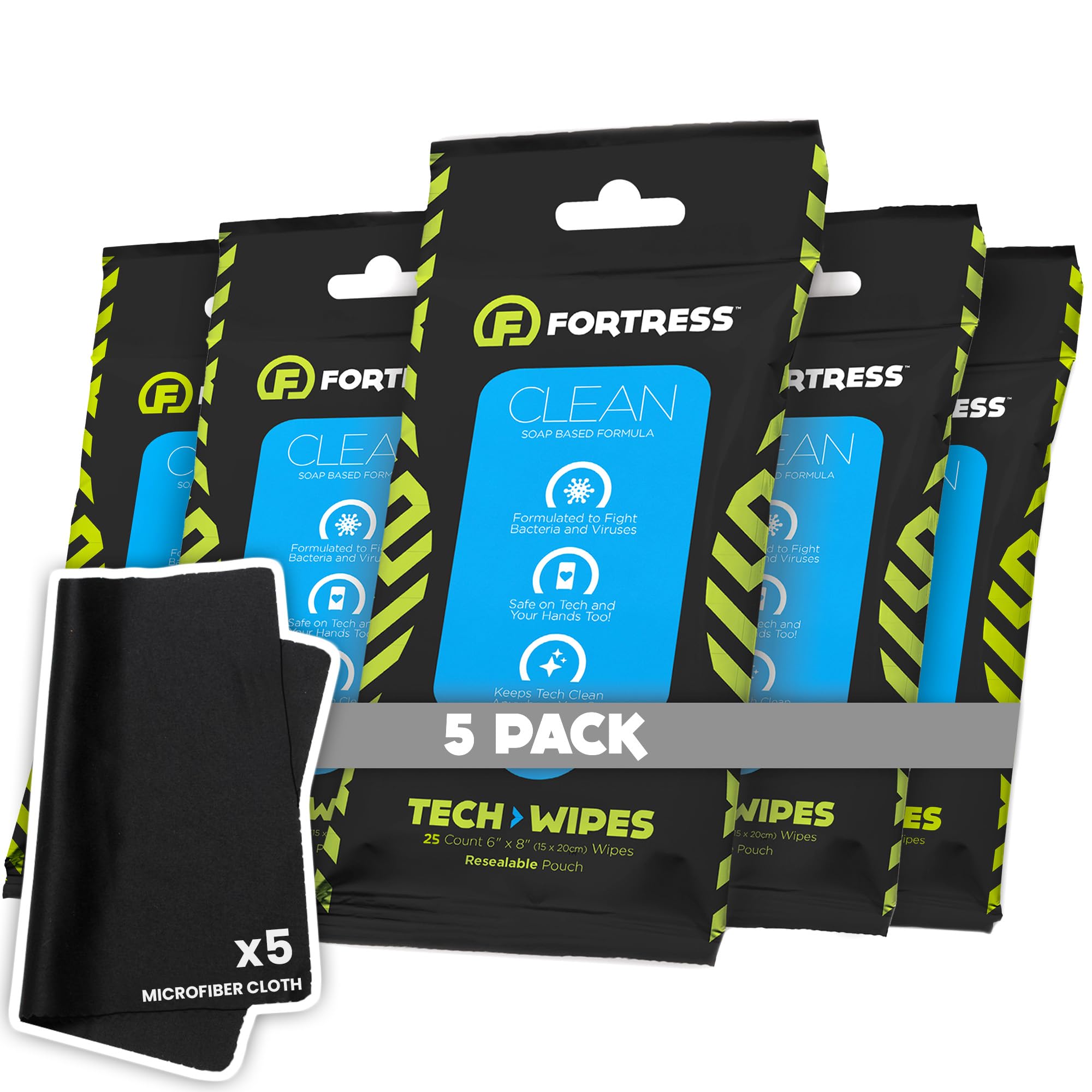 Amazon.com: Fortress Electronic Wipes With Microfiber Cloth (25 ct ...