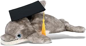 Amazon.com: DolliBu Grey Dolphin Graduation Plush Toy - Super Soft ...