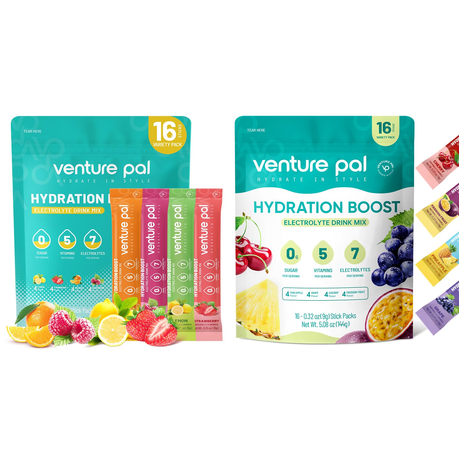 Amazon.com: Venture Pal Sugar Free Electrolyte Powder Packets - Liquid ...