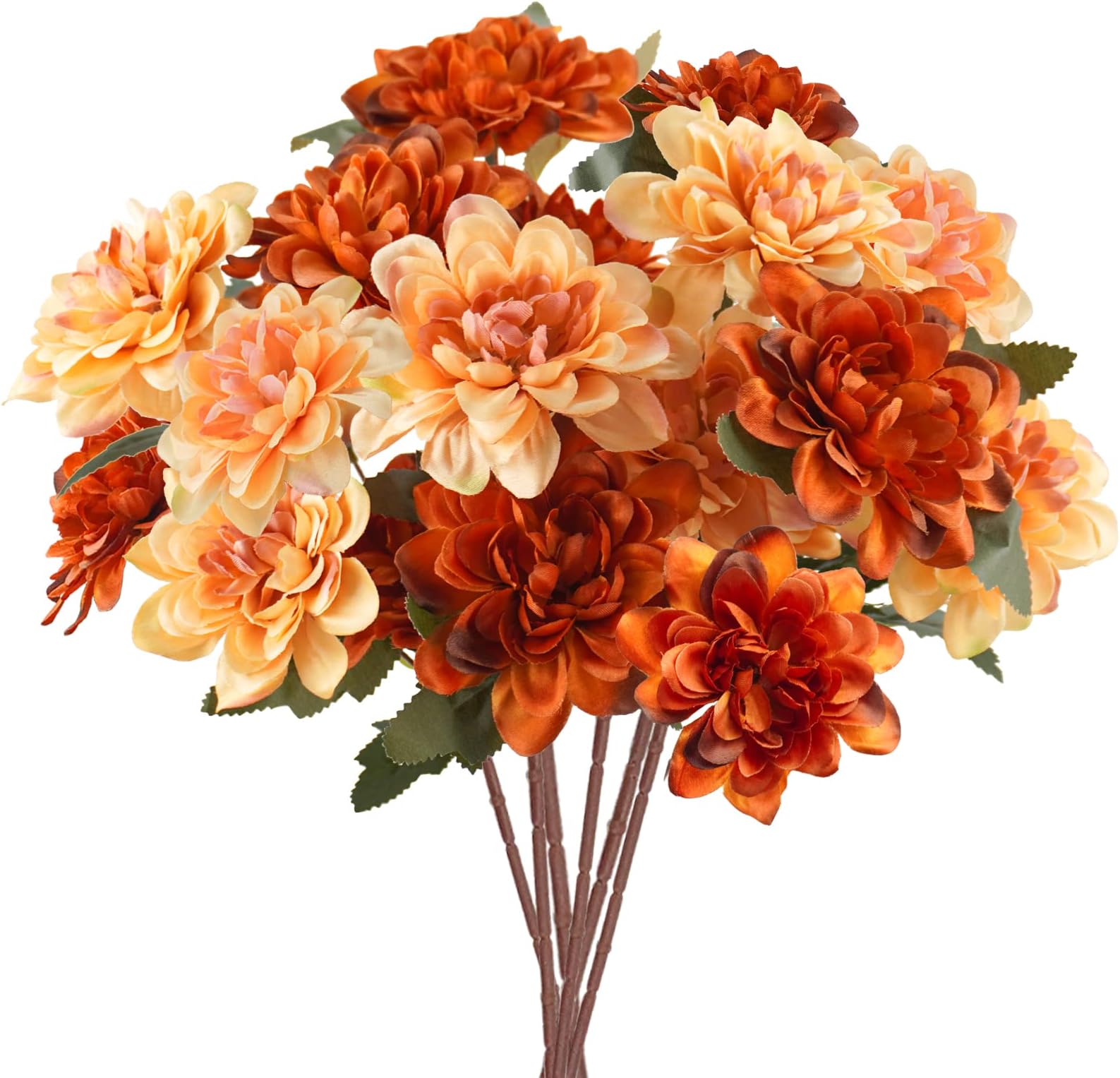 Amazon.com: Guagb Artificial Fall Flowers 2 Pcs 18 Heads Fake Mums Silk ...
