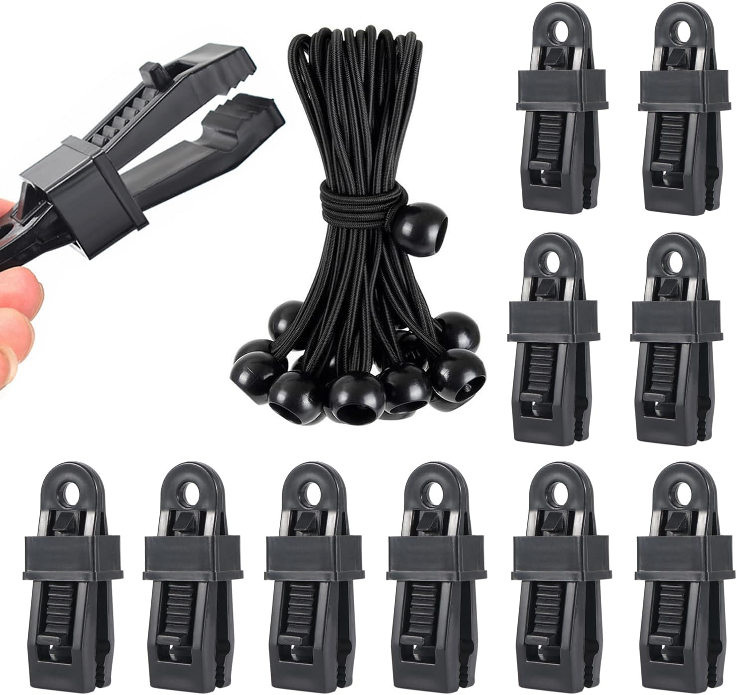 Tarp Heavy Duty Clips Lock Grip, 20 Pack Tarp Clamps Grabbers & Ball ...