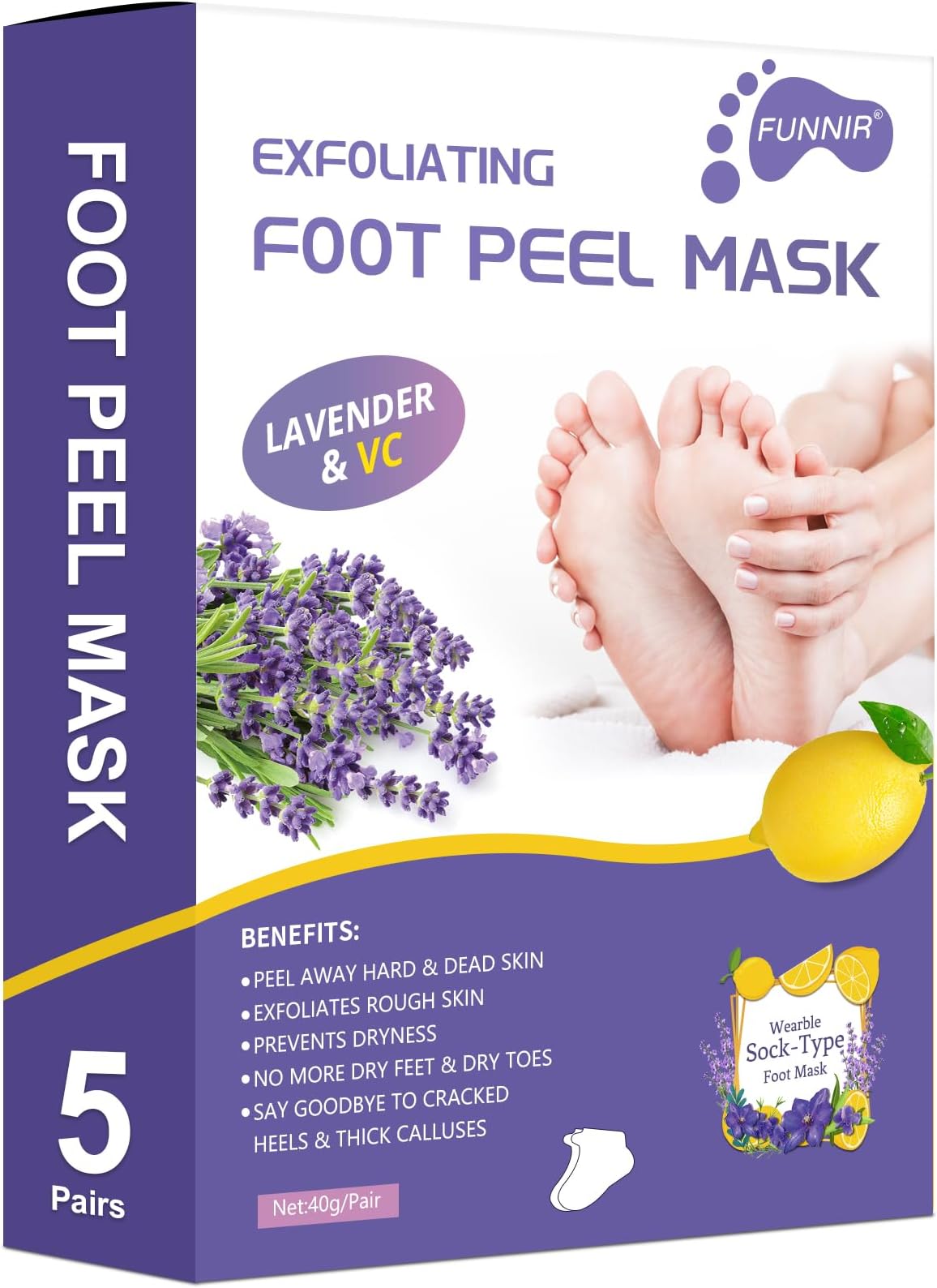 Amazon.com: FUNNIR Foot Peel Mask (5 Pairs) Exfoliant for Peeling Off ...