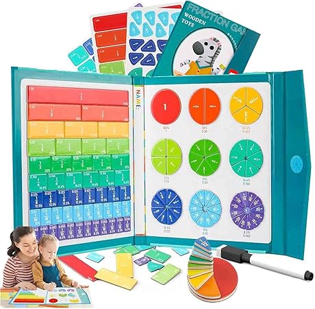 Amazon.com: Magnetic Fraction Demonstration Book, 102 PCS Fraction ...