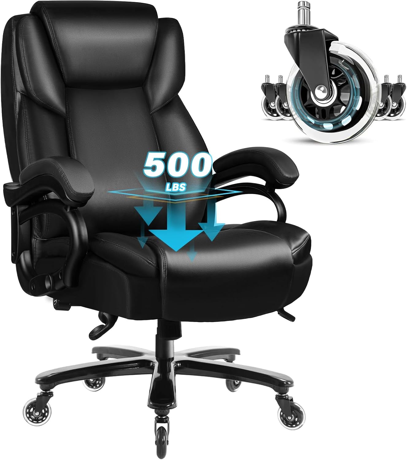 Amazon.com: OFIKA Big and Tall Office-Chair 500lbs - Adjustable Lumbar ...