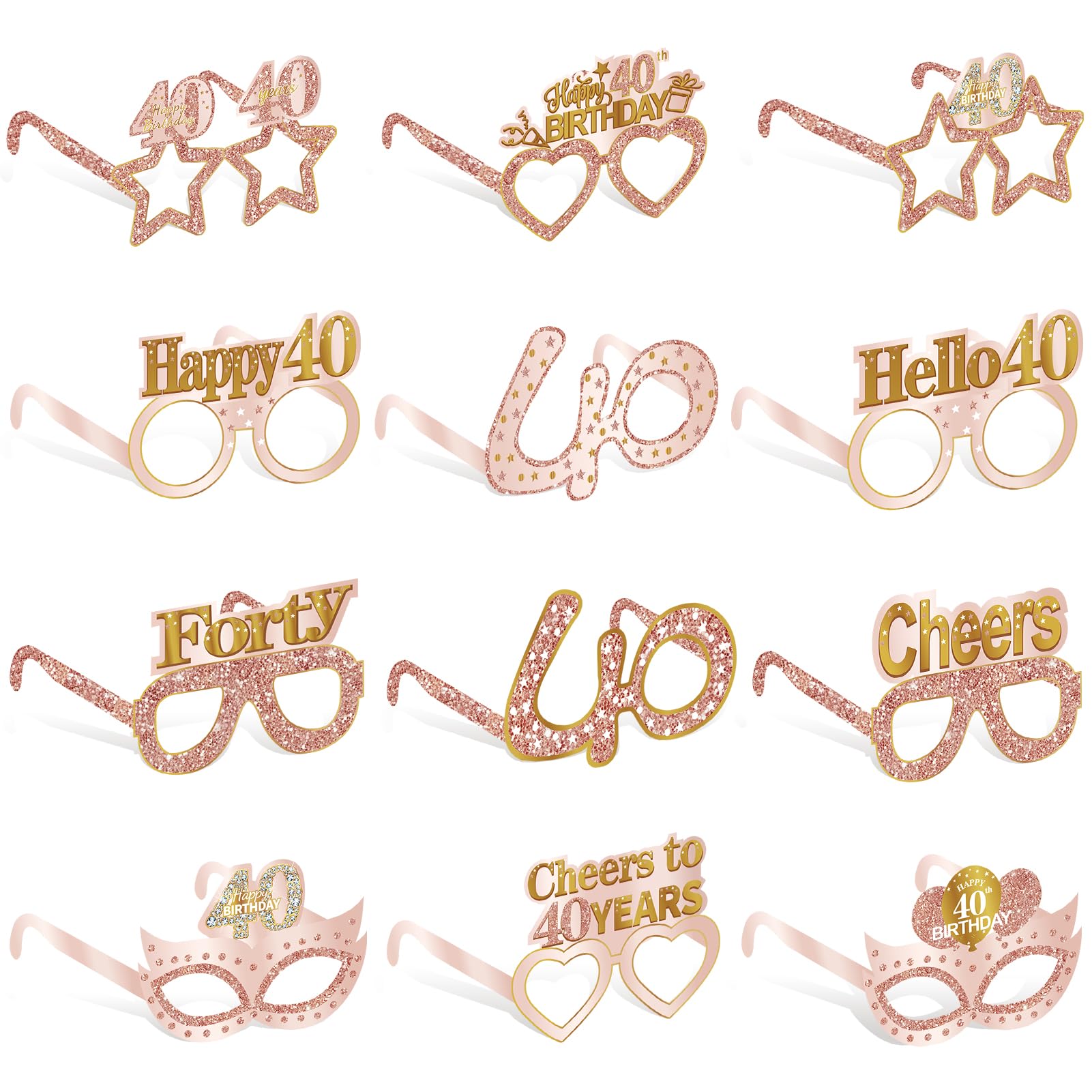 Amazon.com: Guiruiy 24PCS 40th Birthday Eyeglasses Decorations for ...