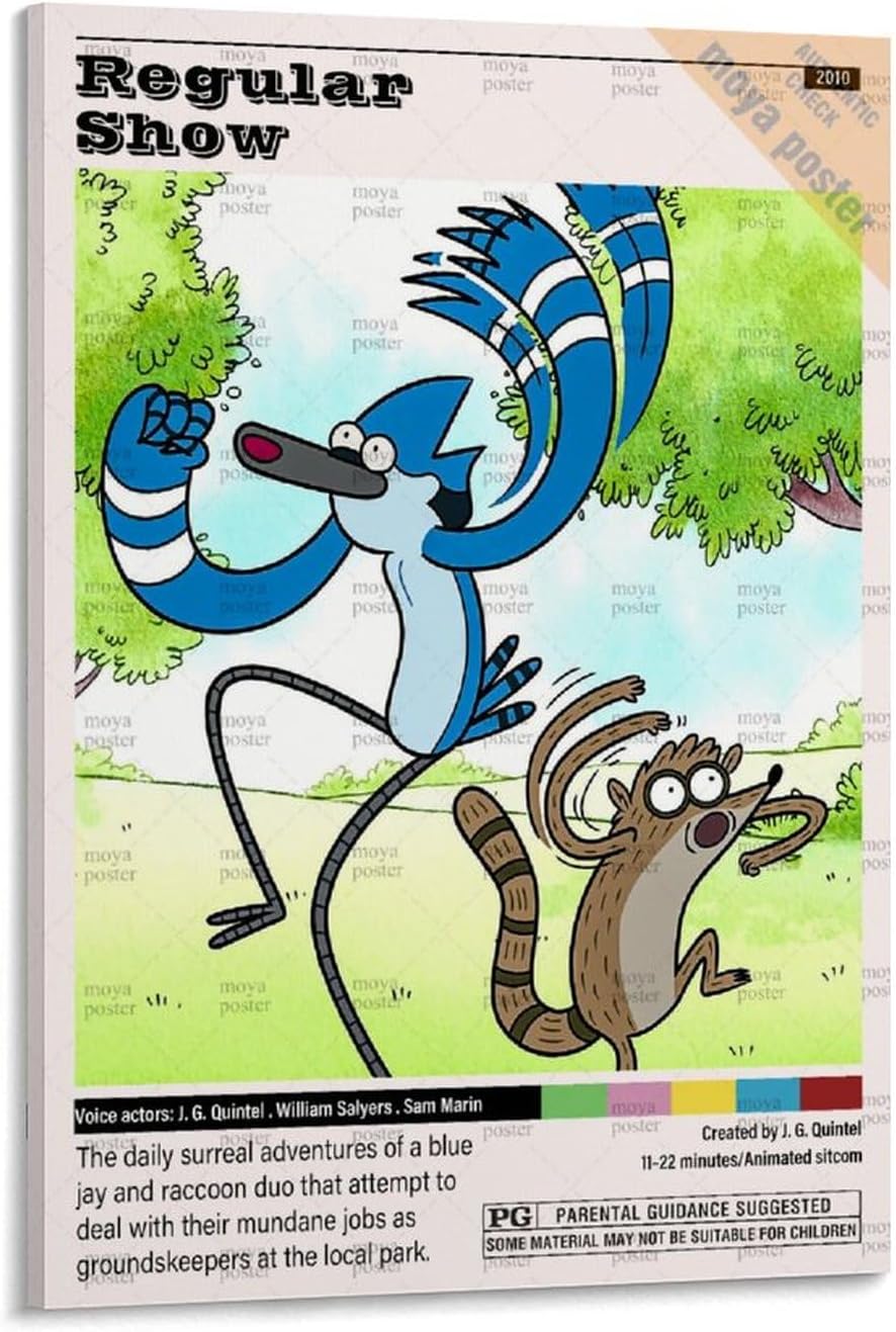 Amazon.com: Regular Show Poster Decorative Painting Canvas Wall Posters ...