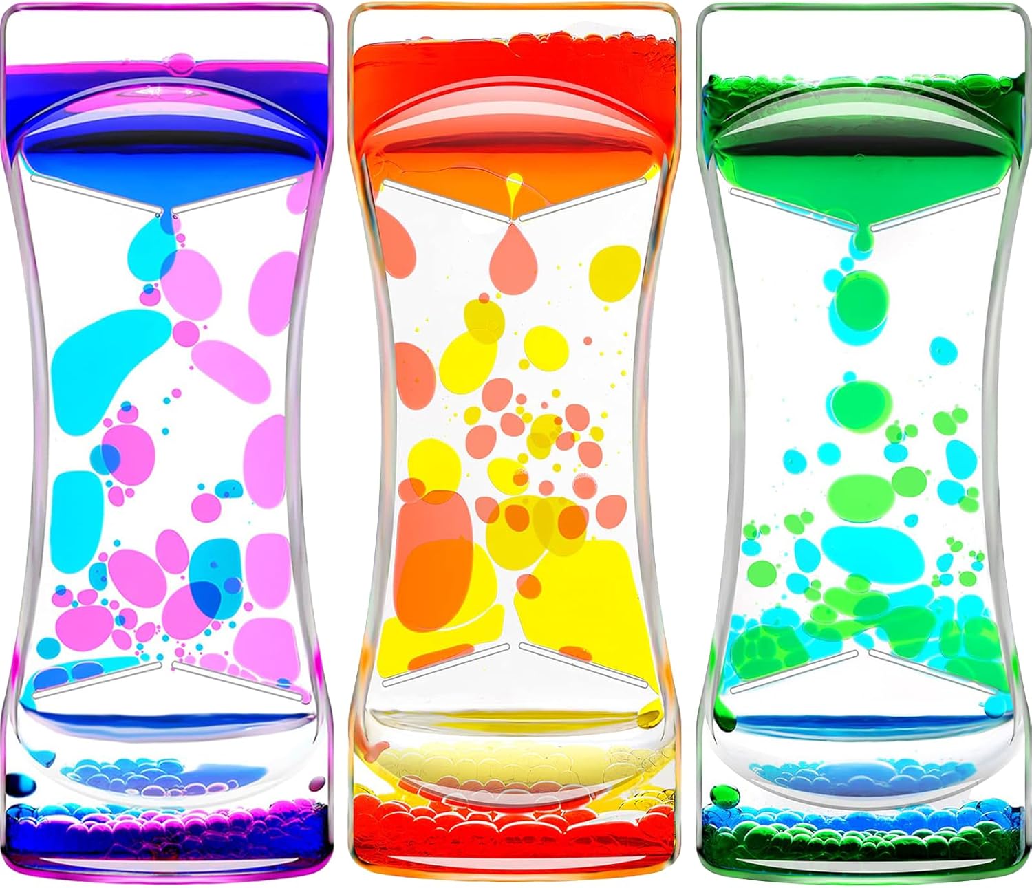3 Pack Liquid Timer - Sensory Toy for Relaxation, Liquid Motion Bubbler ...