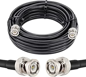 MOOKEERF BNC Male to BNC Male Coaxial Cable 50 ohm RG8X Coax Cable Ultra Low Loss BNC Jumper ...