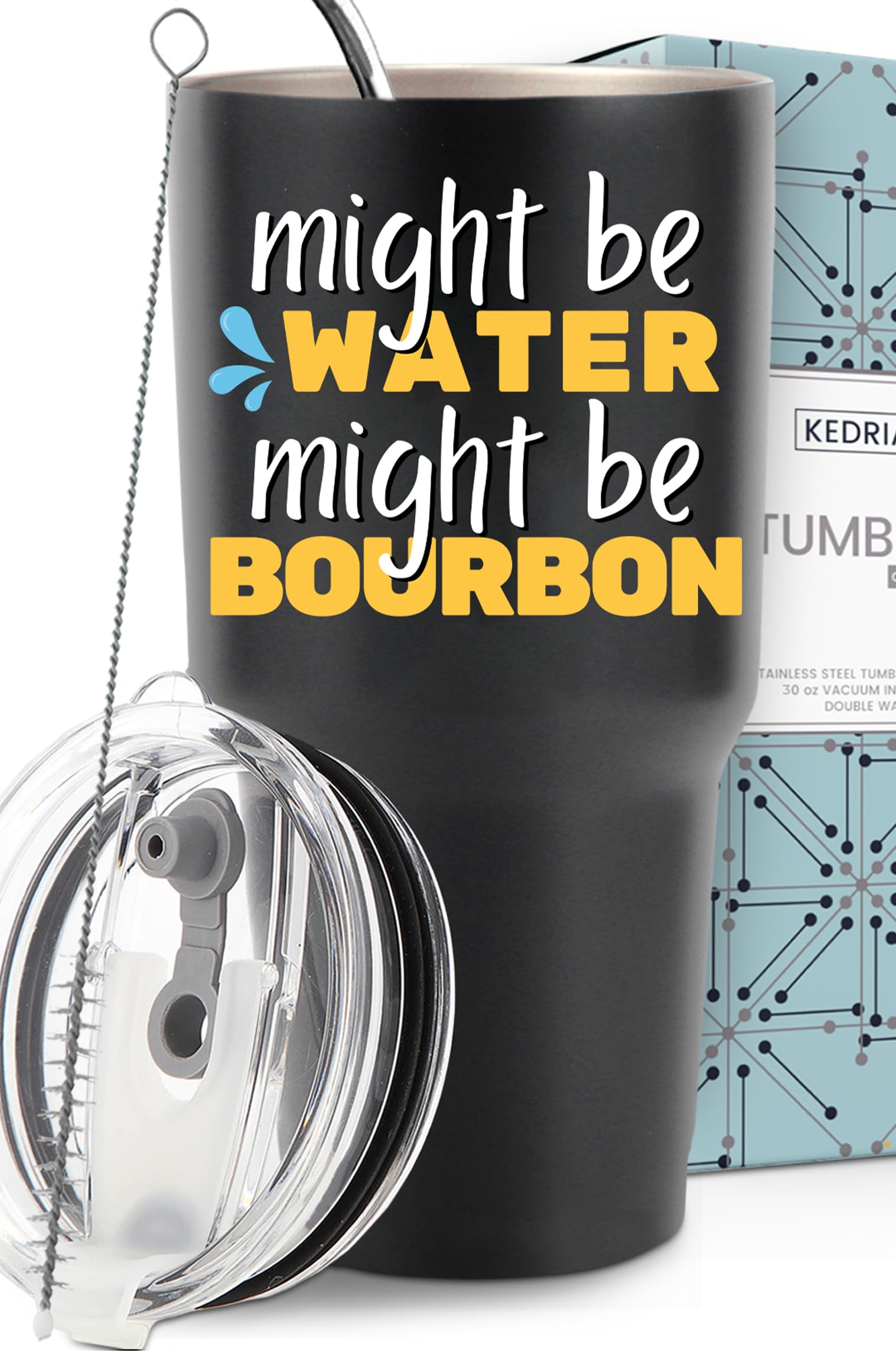 Amazon.com | Funny Might Be Bourbon Tumbler 30oz, Funny Bourbon Themed ...