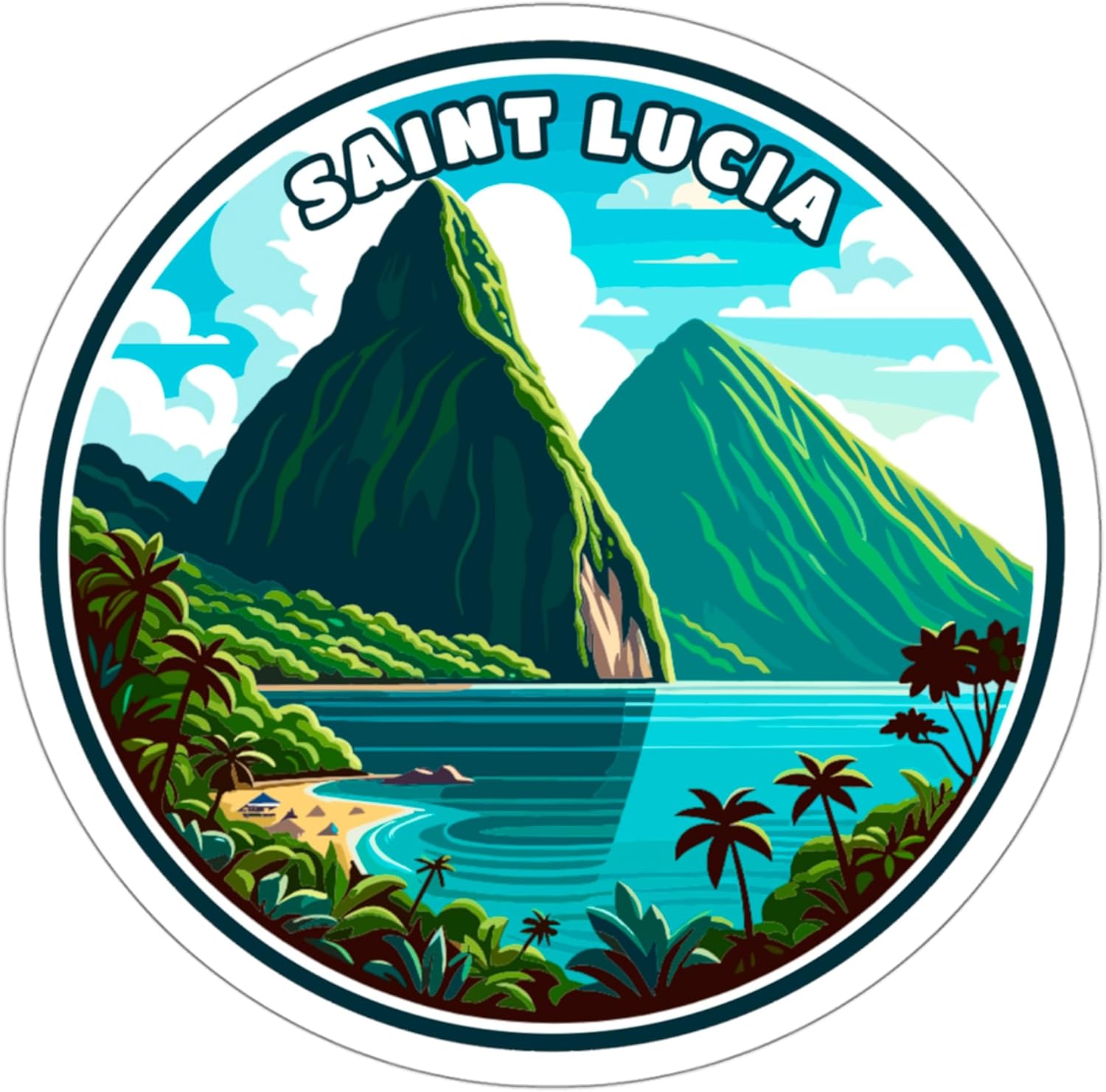 Adhesivo de Santa Lucía para ventana de campamento, vinilo pequeño ...