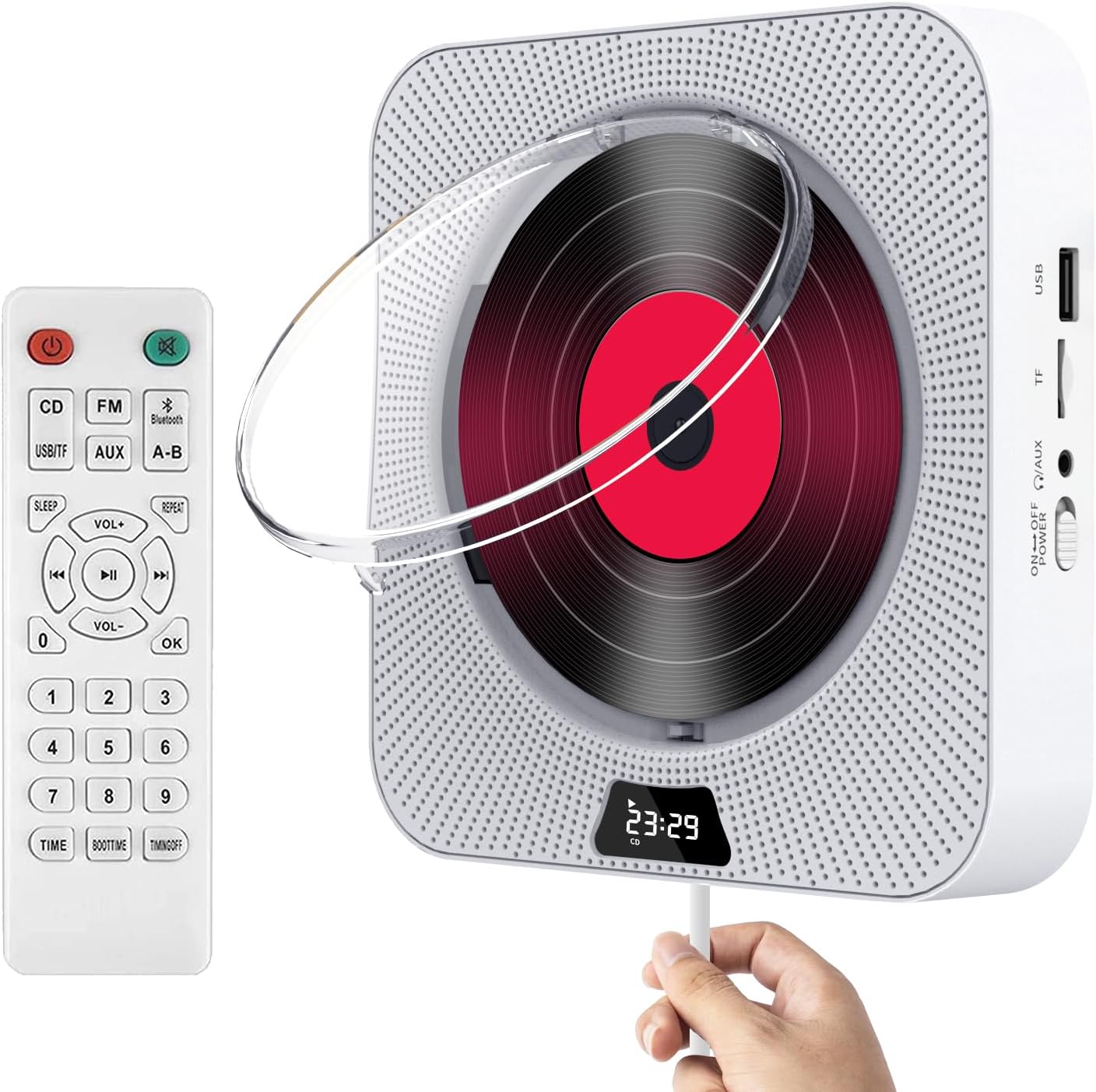 Reproductor de CD portátil con altavoces, reproductor de CD Bluetooth ...