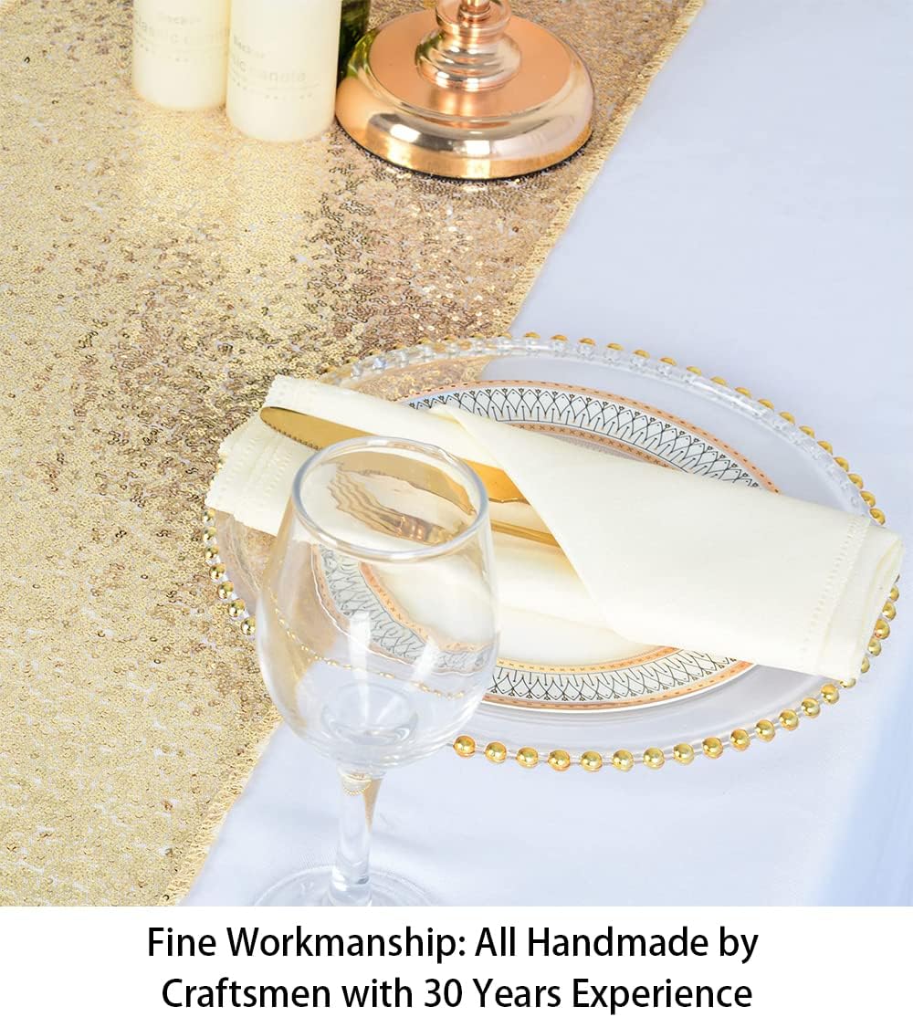 ShinyBeauty Dining Table Runners 10 Packs of 12 X 108 Sequin Table ...
