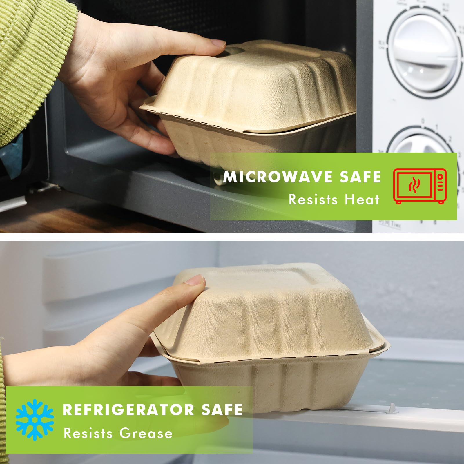 Snapklik.com : Yoyomax 6x6-100Pack 100% Compostable To Go Food Containers